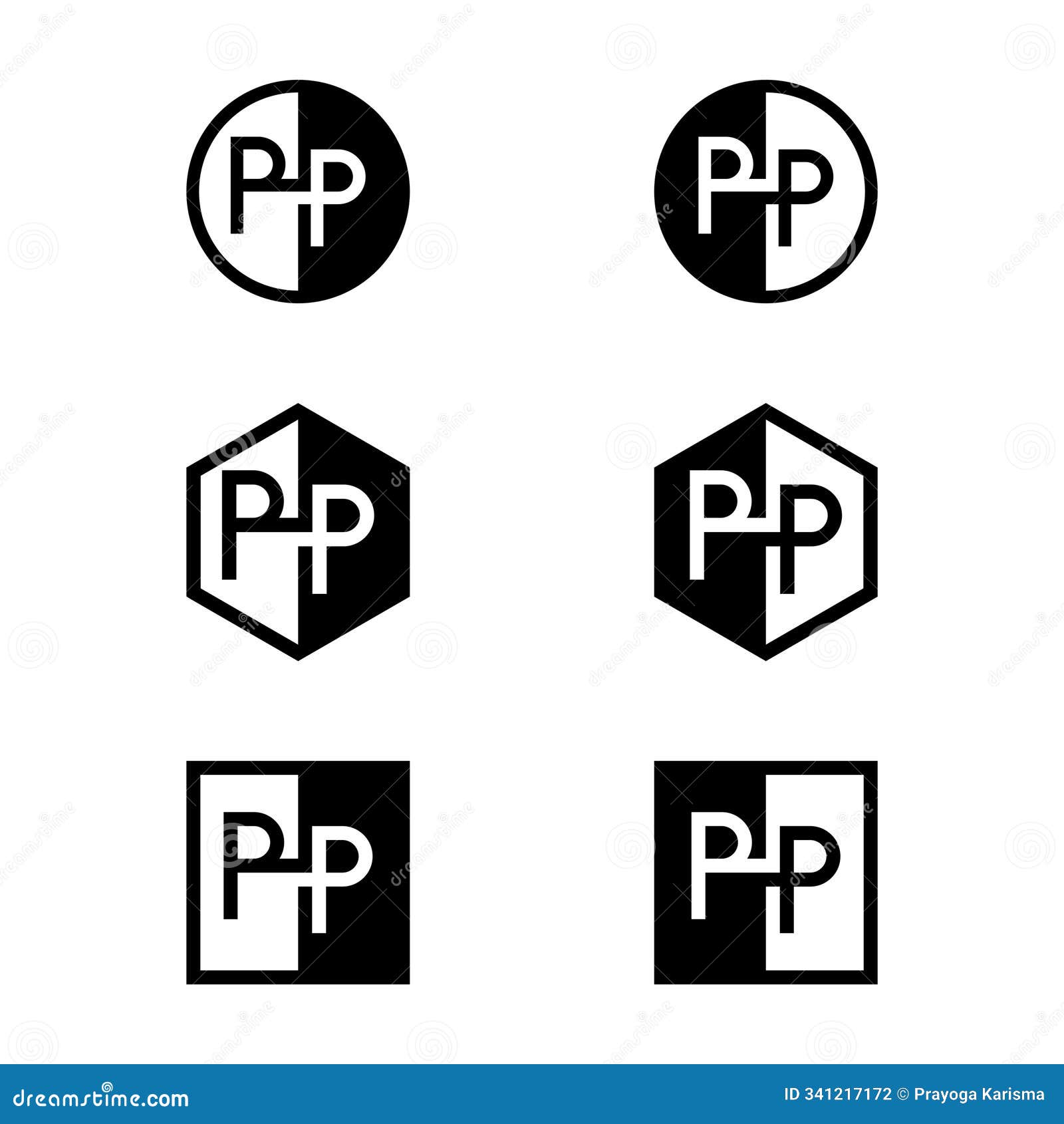Letters HF And FH Positive And Negative Logo Set, Suitable For Any ...
