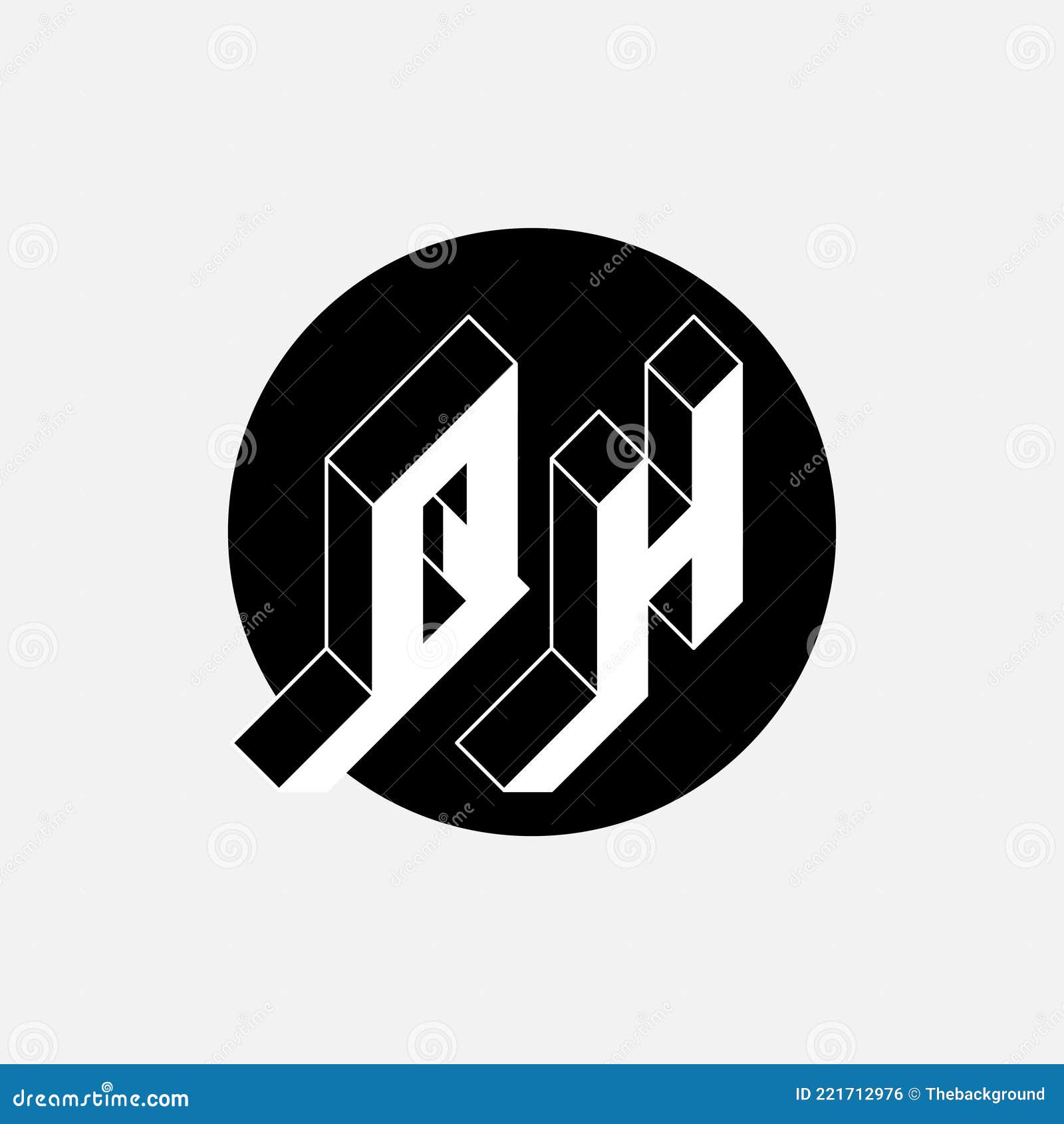 Letters Q and H - Monogram or Logotype. Three-dimension Letters. QH - 2 ...
