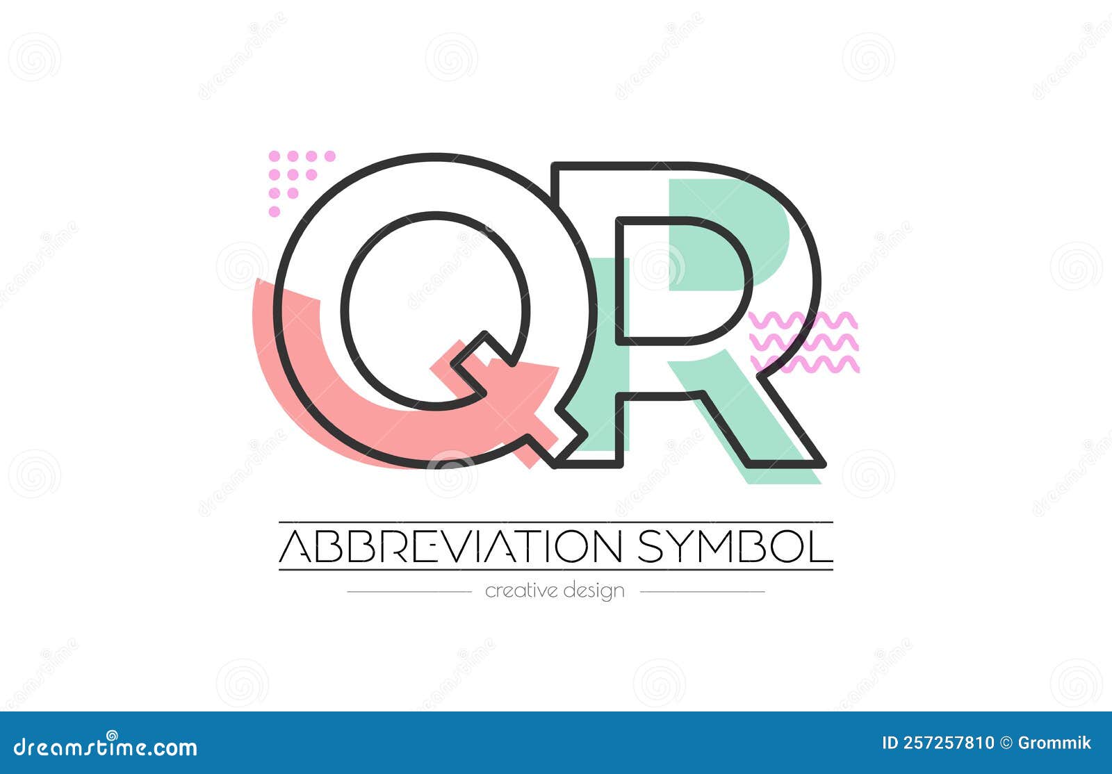 Letters Q and R. Merging of Two Letters. Initials Logo or Abbreviation ...