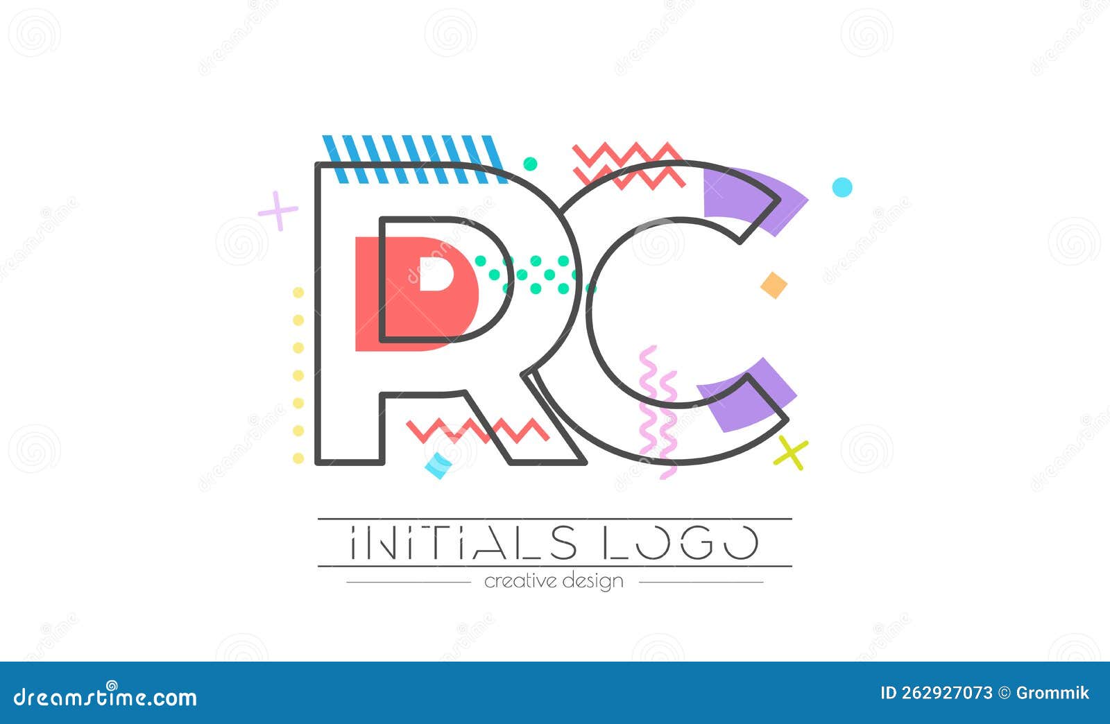 Letters R and C. Merging of Two Letters. Initials Logo or Abbreviation ...
