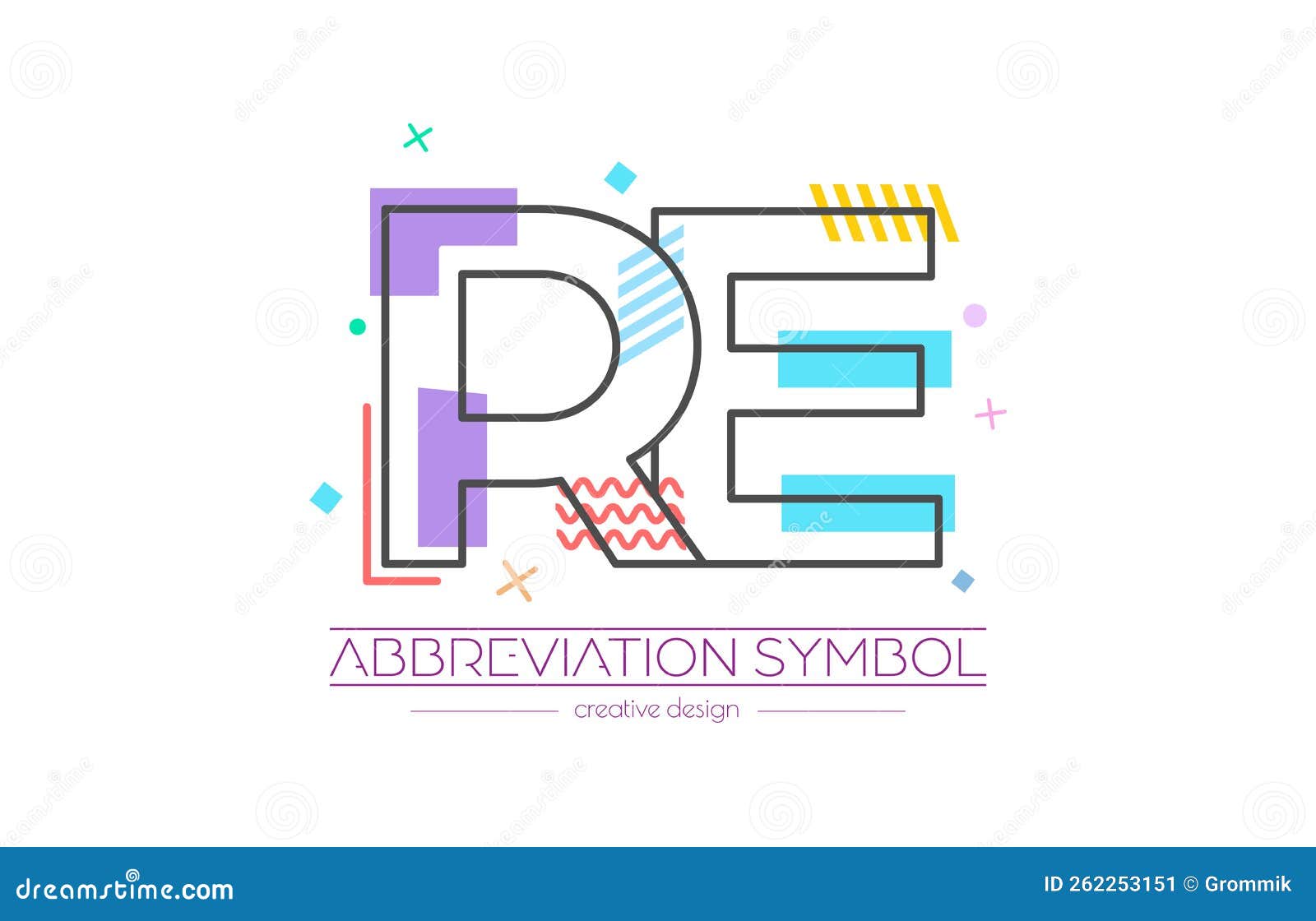 Letters R and E. Merging of Two Letters. Initials Logo or Abbreviation ...