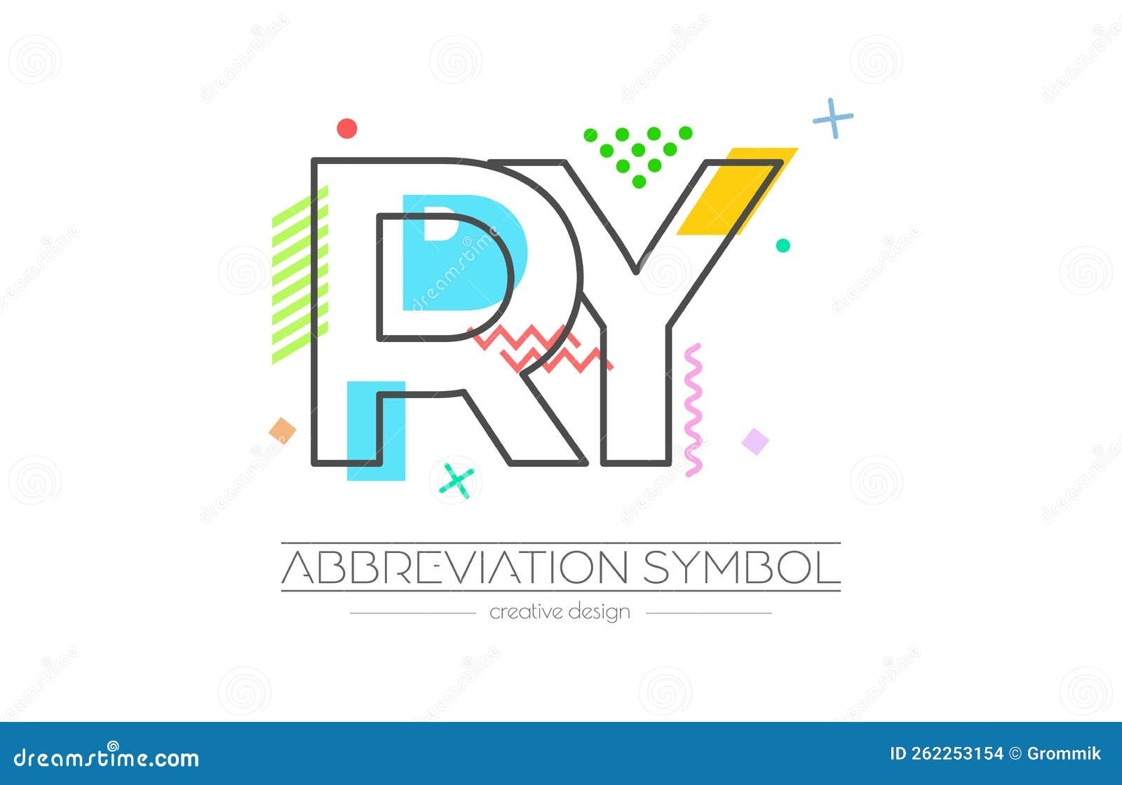 Letters R and Y. Merging of Two Letters. Initials Logo or Abbreviation ...