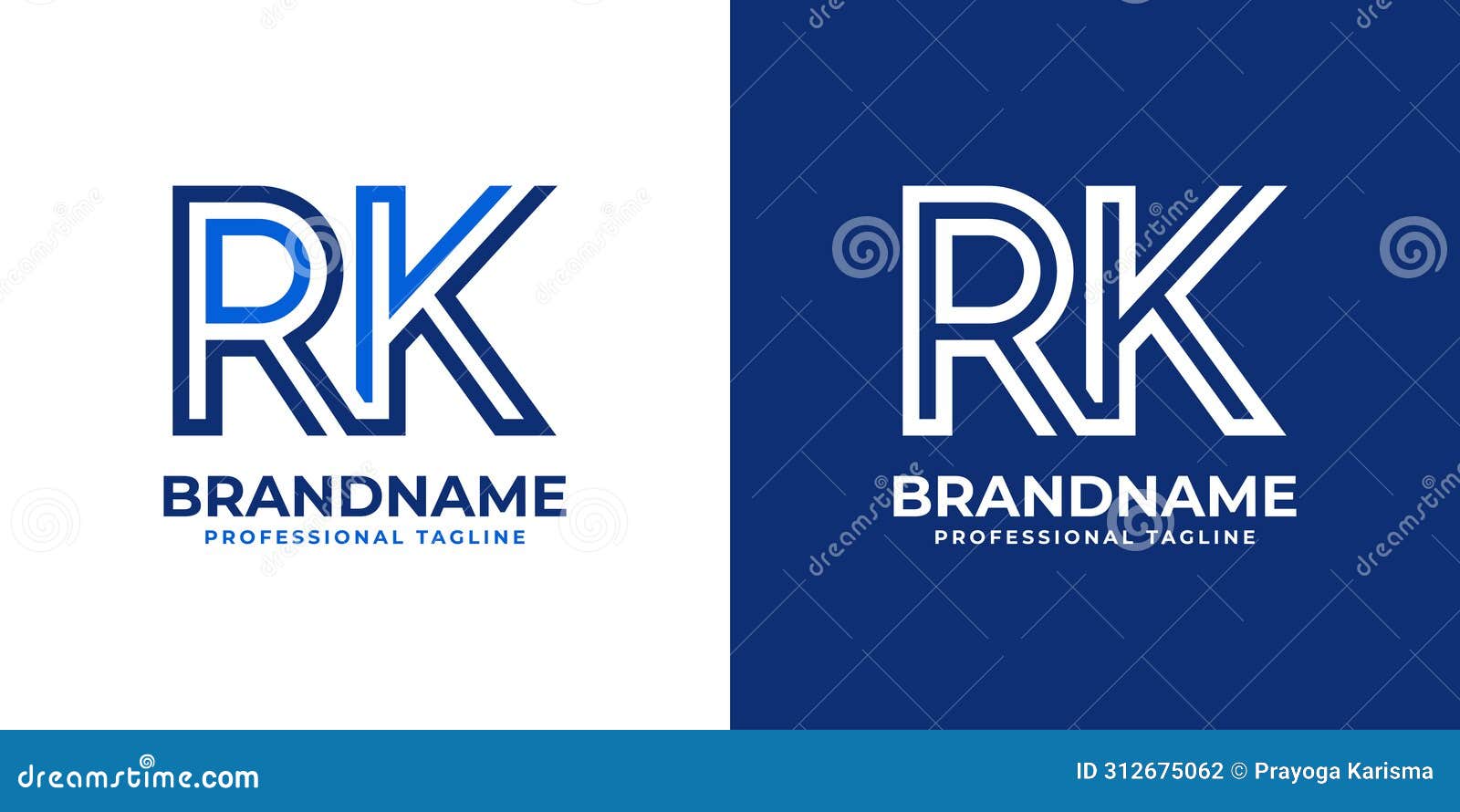 Letters RK Line Monogram Logo, Suitable for Business with RK or KR ...