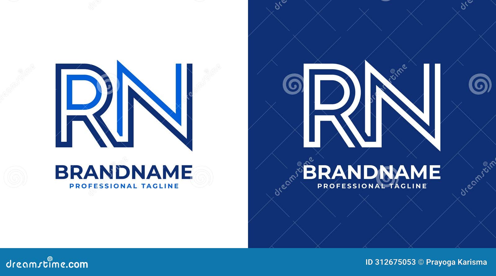 Letters RN Line Monogram Logo, Suitable for Business with RN or NR ...
