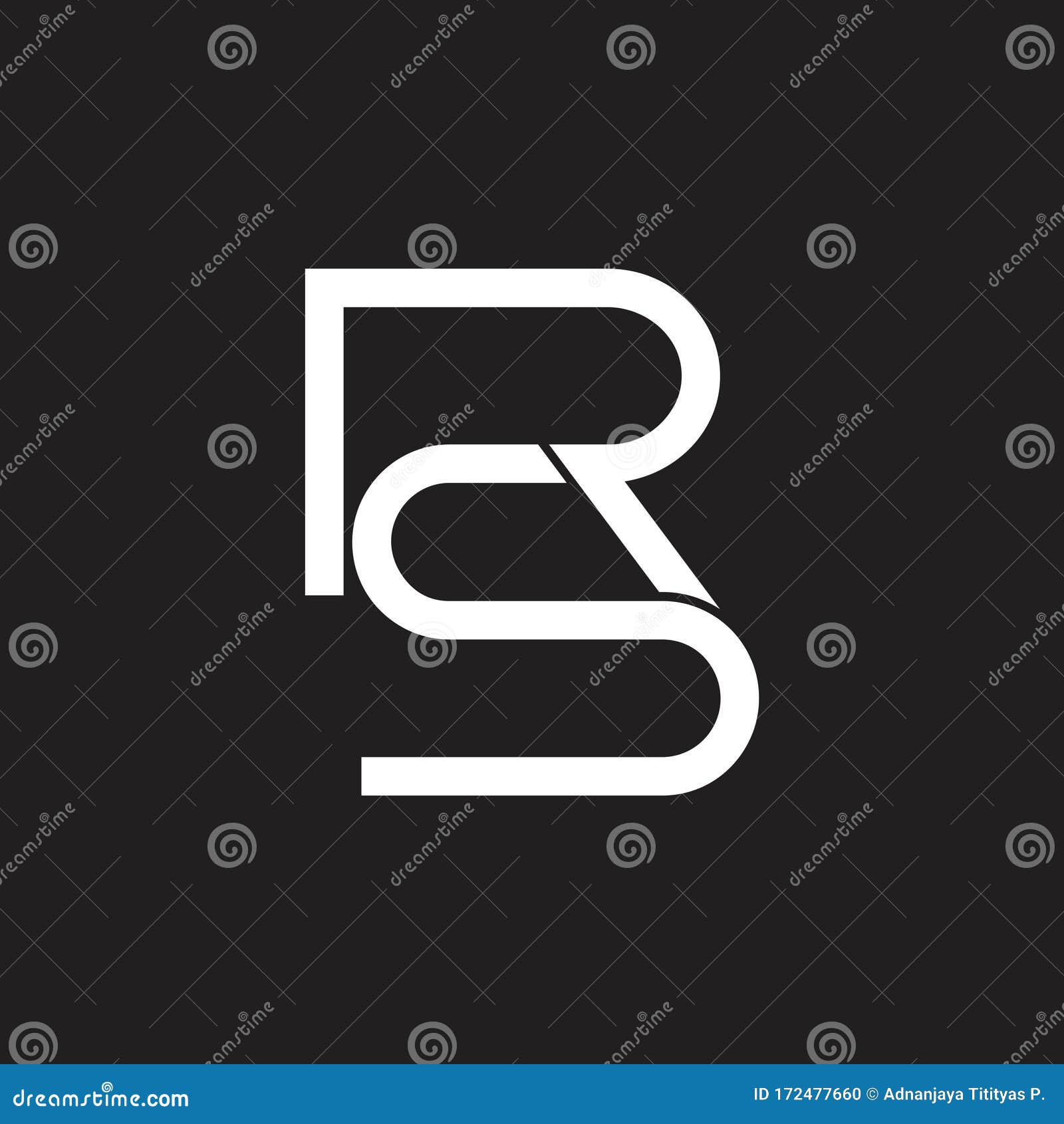 Letters Rs Simple Linked Lines Logo Stock Vector - Illustration of ...