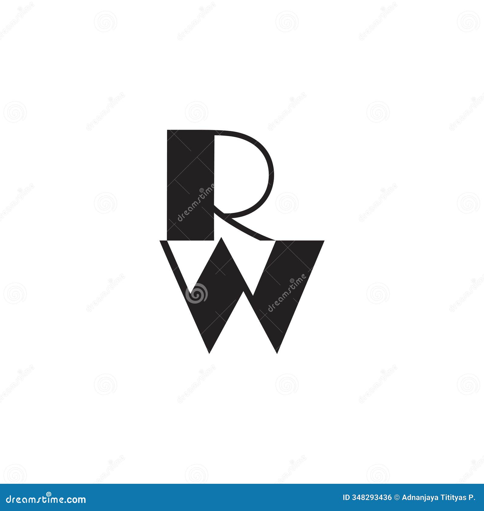 Letters Rw Simple Bold Font Simple Logo Vector Stock Vector ...