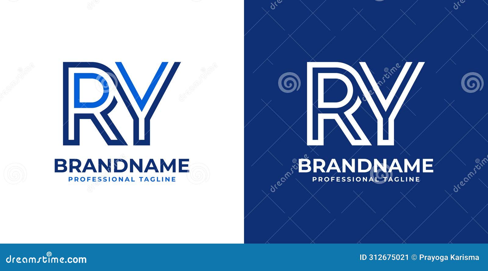 Letters RY Line Monogram Logo, Suitable for Business with RY or YR ...