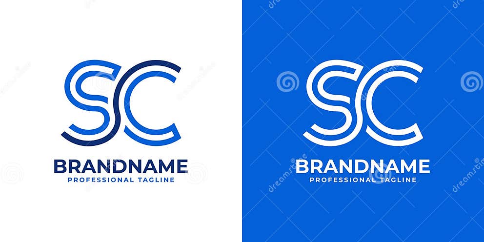 Letters SC Line Monogram Logo, Suitable for Business with SC or CS ...
