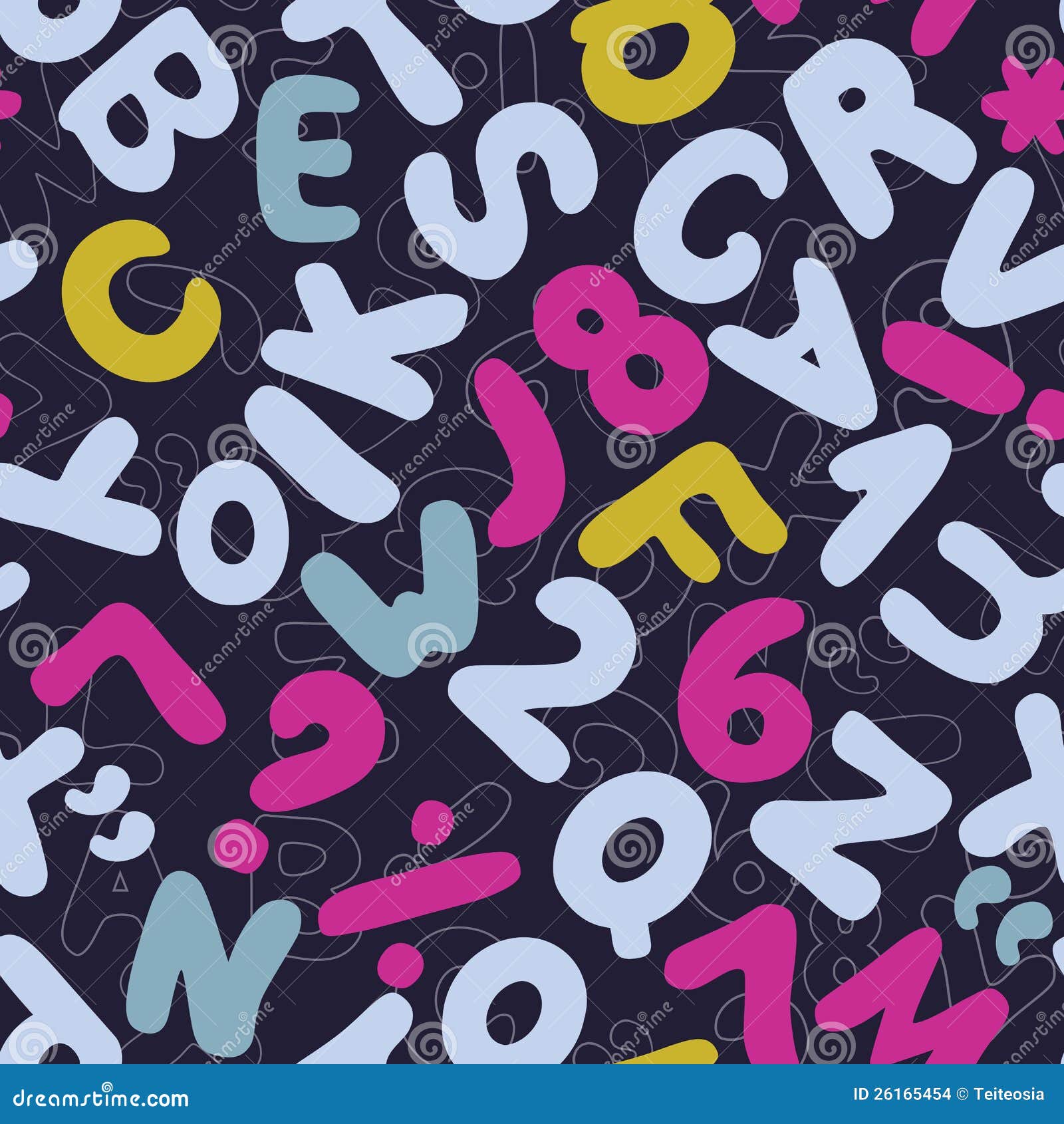 Letters seamless pattern stock vector. Illustration of fabric - 26165454