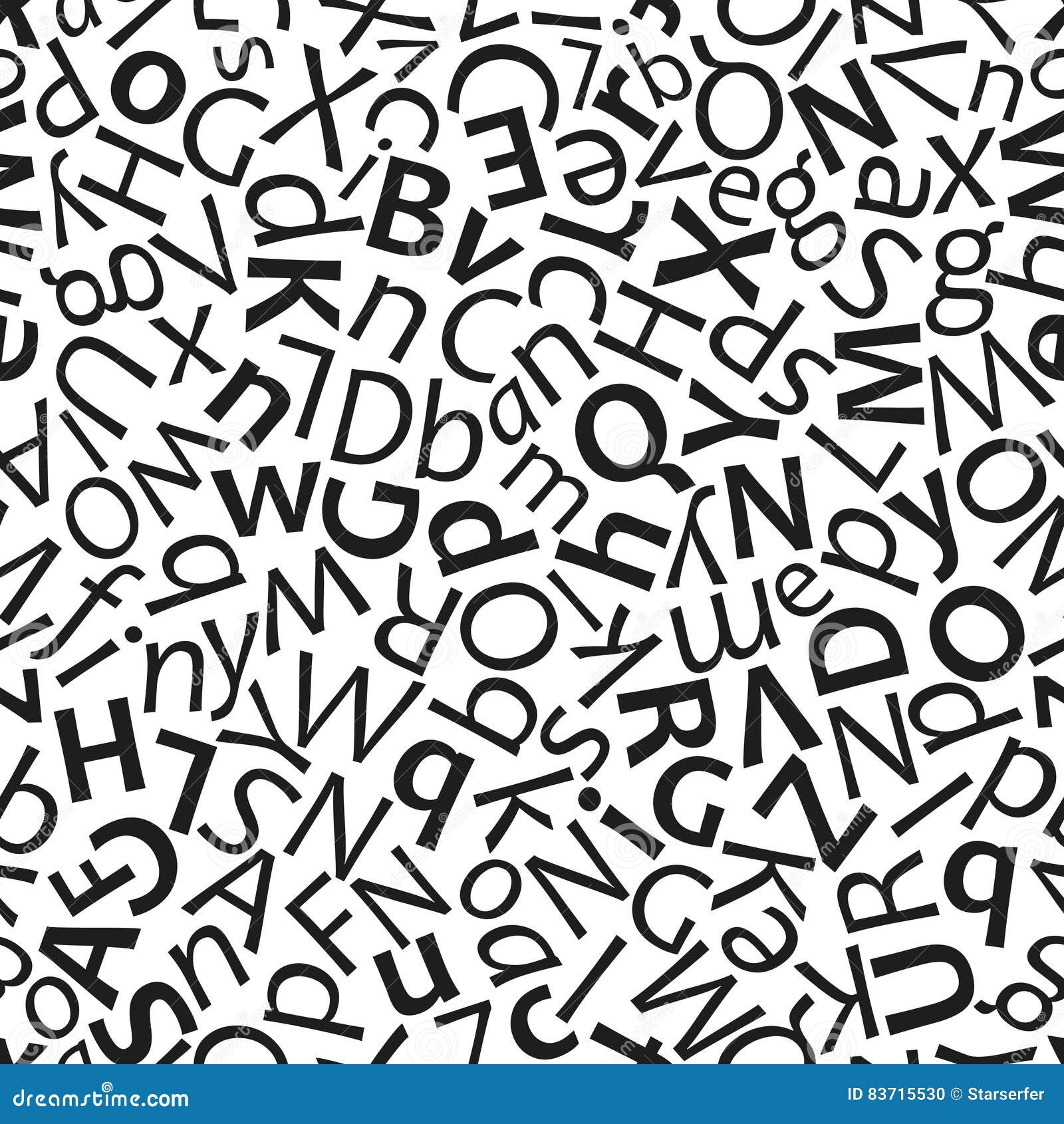 Letters seamless pattern stock vector. Illustration of seamless - 83715530