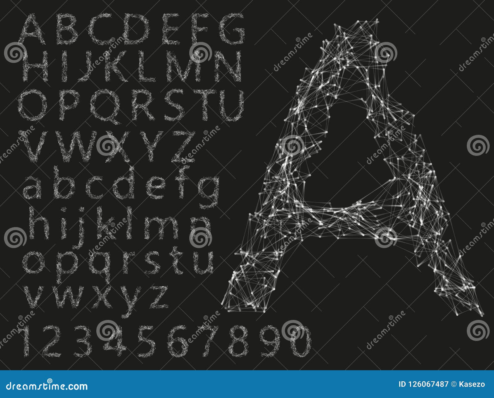 Letters Set with Connected Lines. Vector Illustration Stock Vector ...