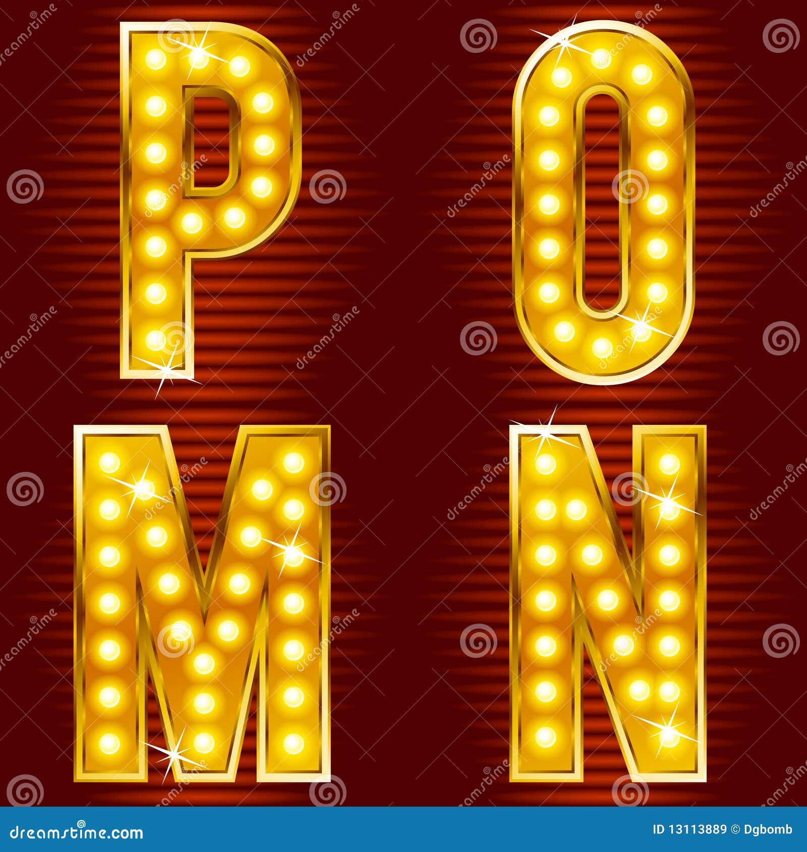 Letters for Signs with Lamps Stock Vector - Illustration of alight ...