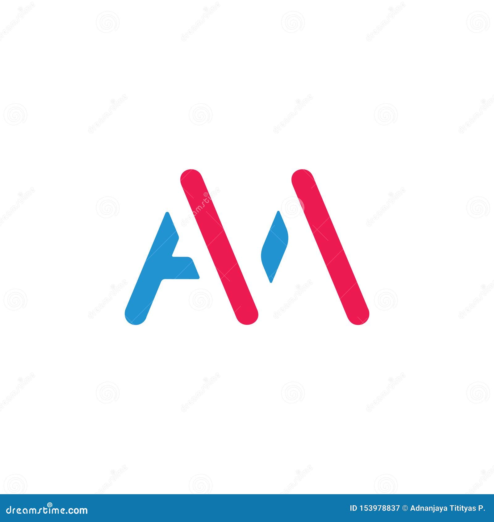 Letters am Simple Geometric Line Logo Vector Stock Vector ...