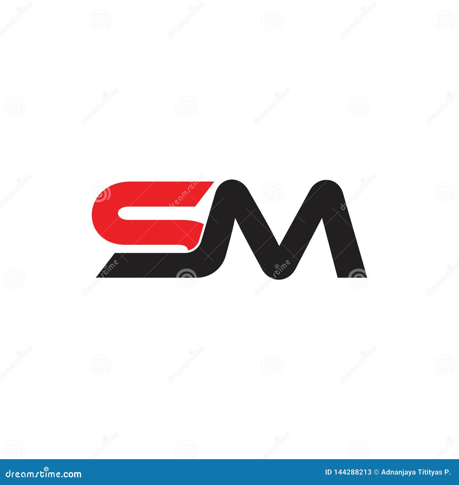 Letters Sm Simple Geometric Linked Logo Vector Stock Vector ...