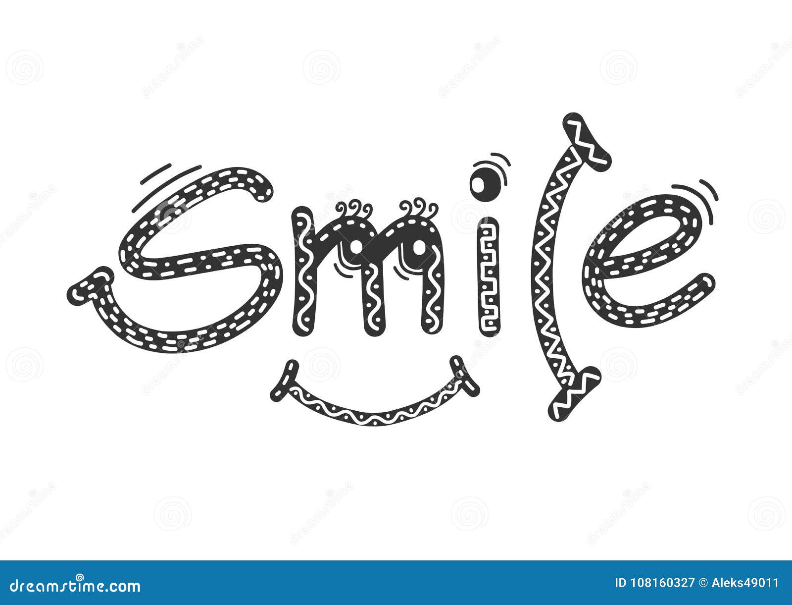 Letters with a smile stock vector. Illustration of lure - 108160327