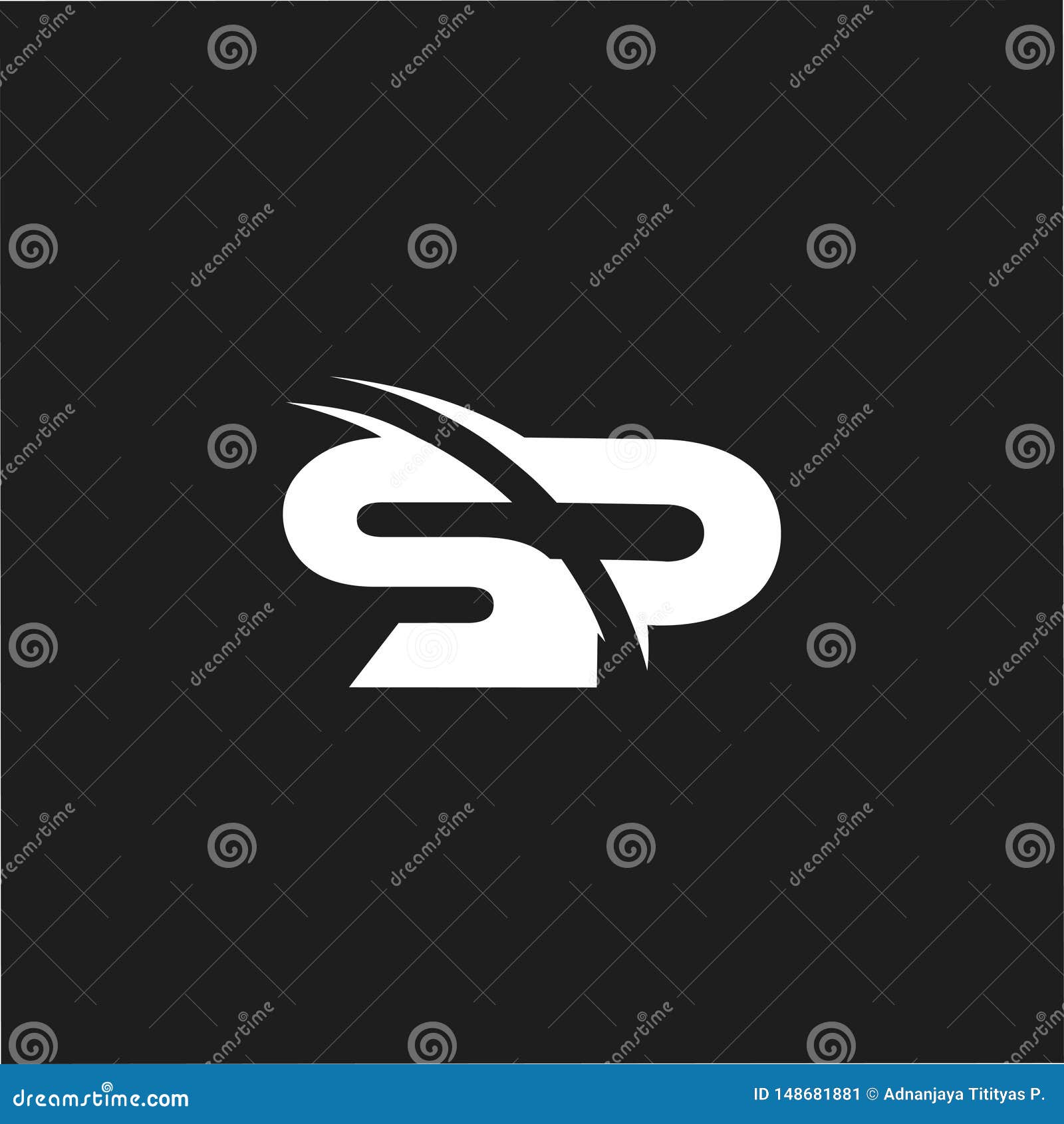 Letters Sp Swoosh Slice Design Geometric Logo Vector Stock Vector ...