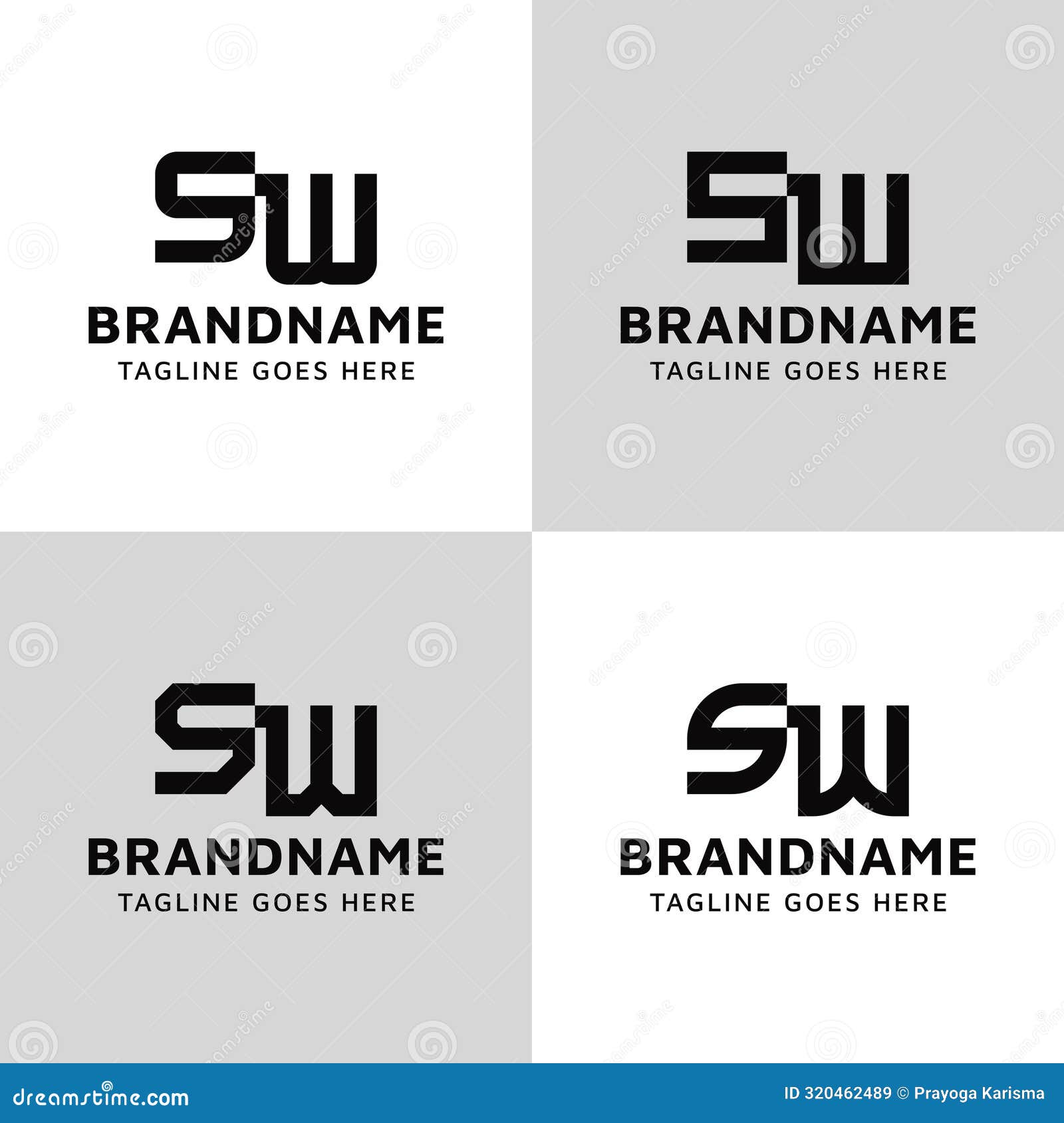 Letters SW Monogram Logo Set, Suitable for Any Business with WS or SW ...