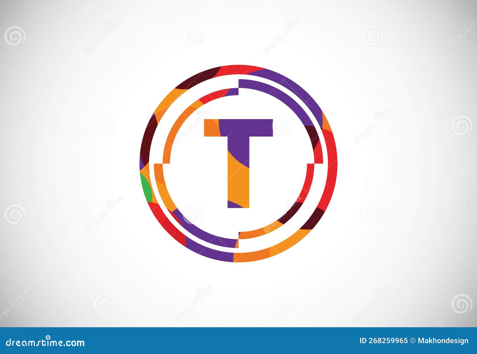 Letters T with Circle Frames Low Poly Art Style. English Alphabet ...