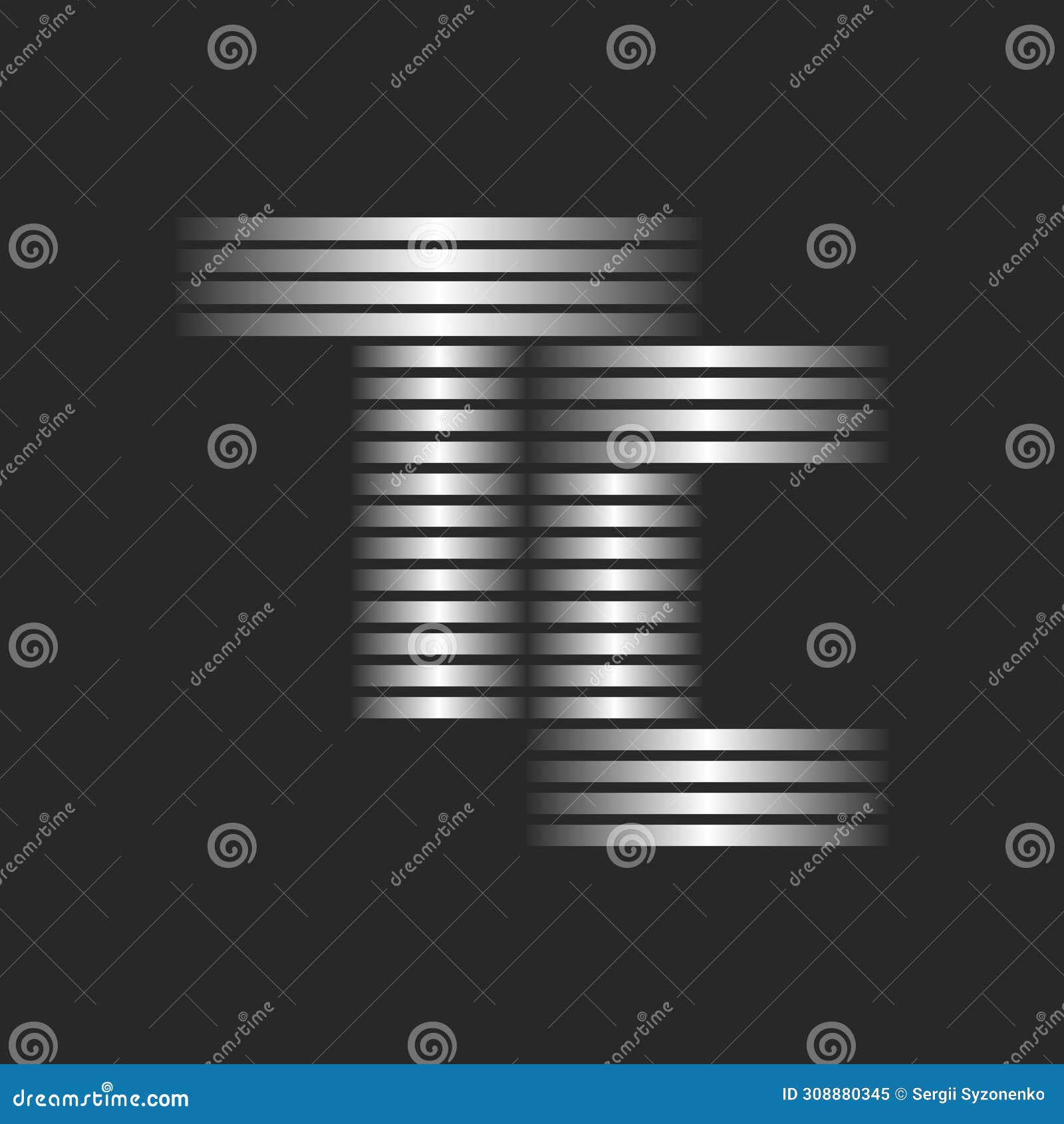 Letters TE or ET Logo Design Featuring Metallic Thin Parallel Lines, a ...