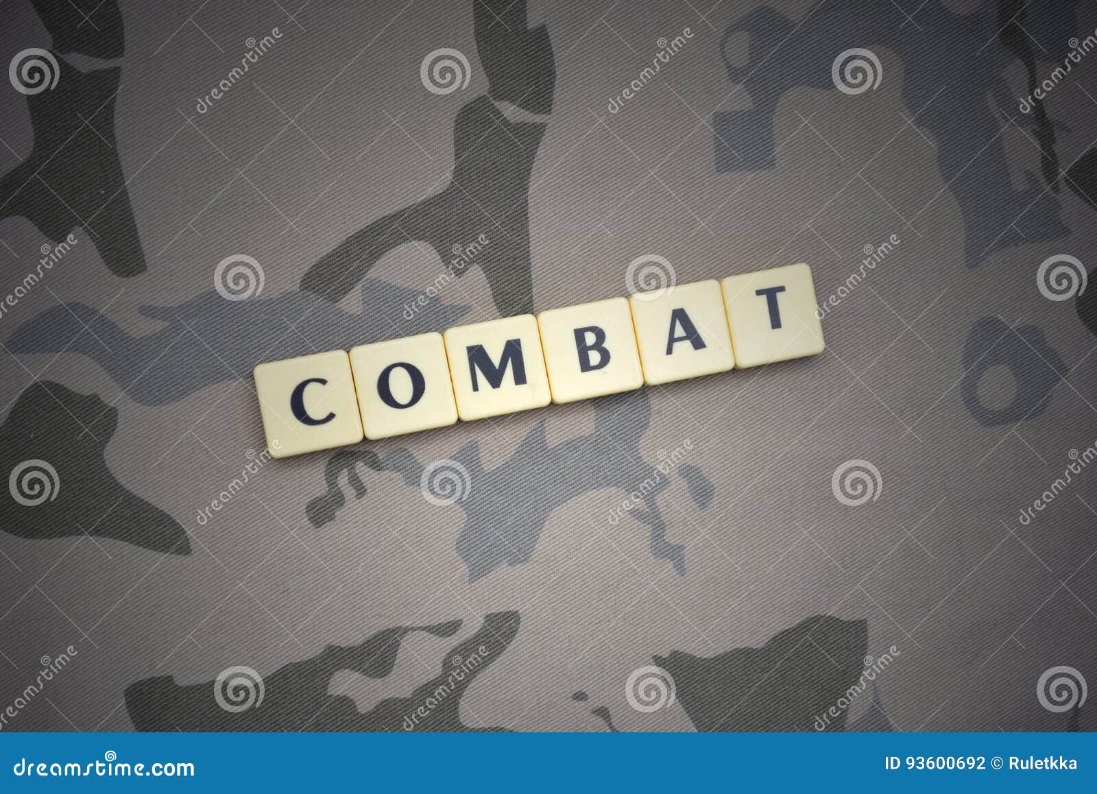 Letters with Text Combat on the Khaki Background. Military Concept ...