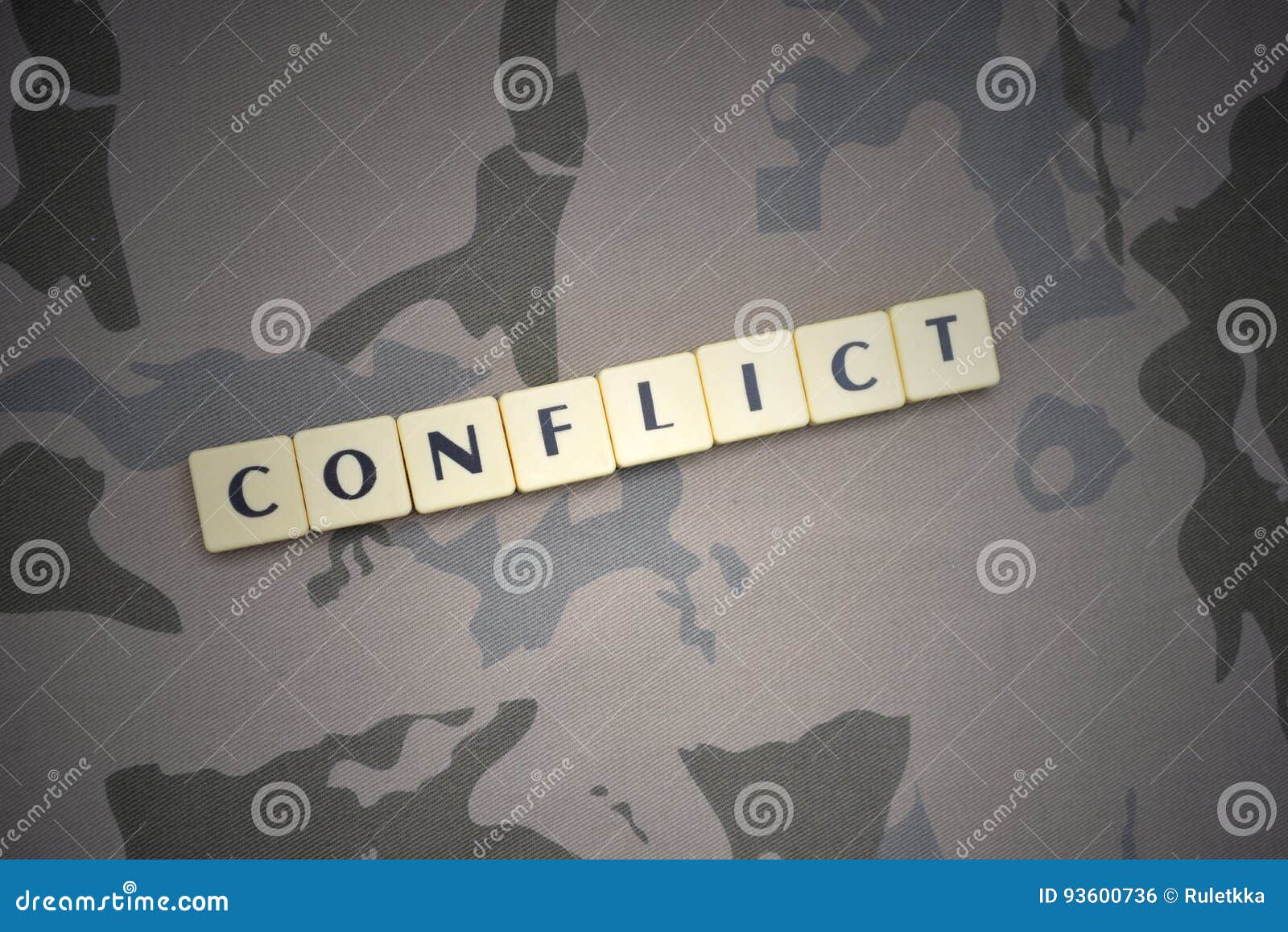 Letters with Text Conflict on the Khaki Background. Military Concept ...
