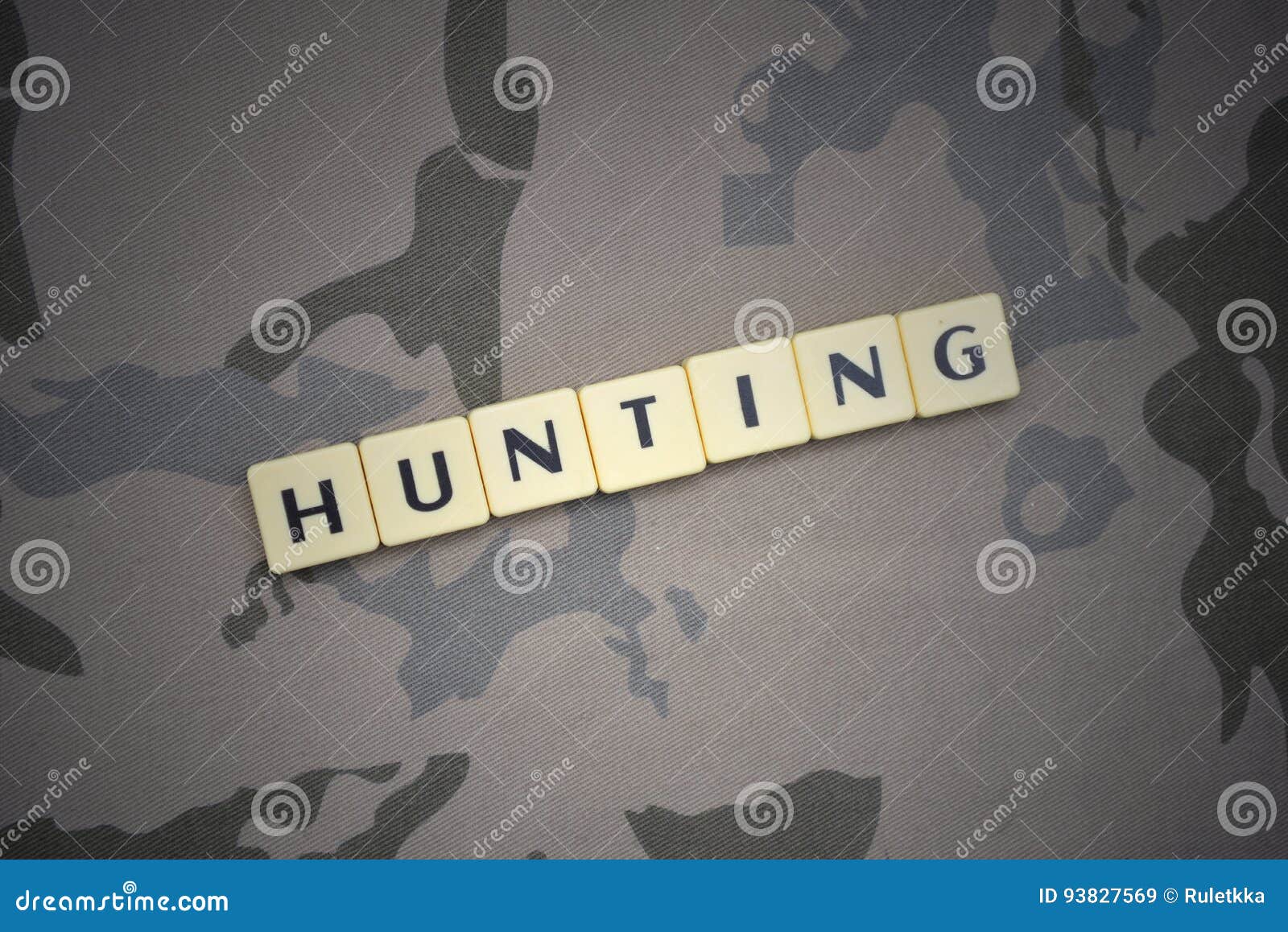 Letters with Text Hunting on the Khaki Background Stock Image - Image ...