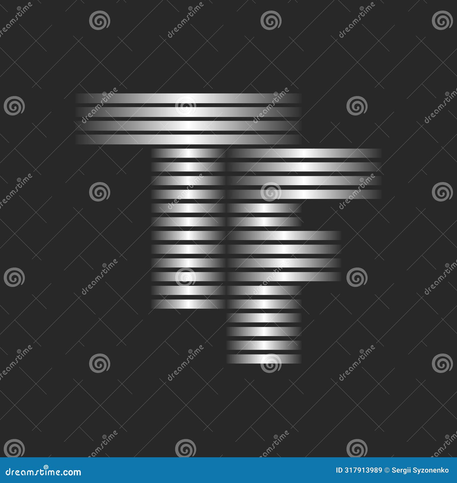 Letters TF or FT Monogram Initials Logo Design Featuring Metallic Thin ...