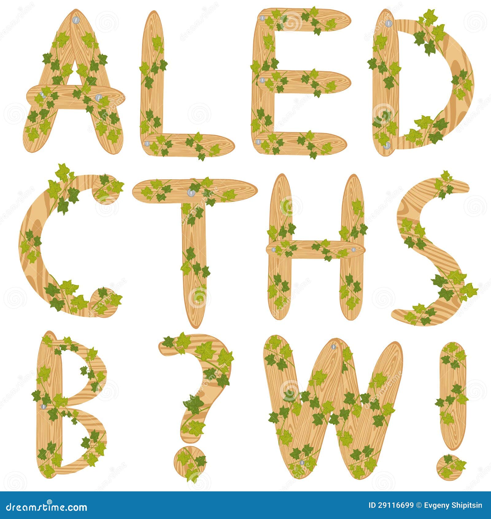 Letters from tree stock vector. Illustration of symbol - 29116699