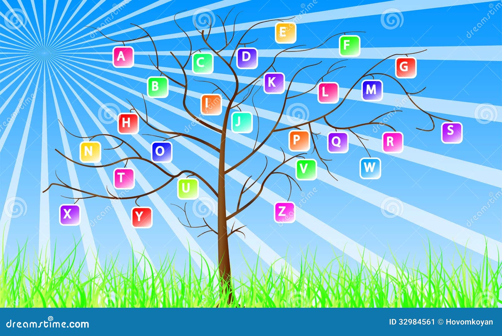Letters tree stock vector. Illustration of pattern, graphics - 32984561