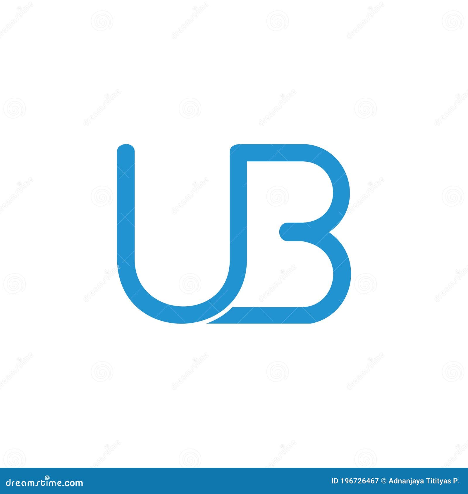 Letters Ub Simple Linked Line Logo Vector Stock Vector - Illustration ...