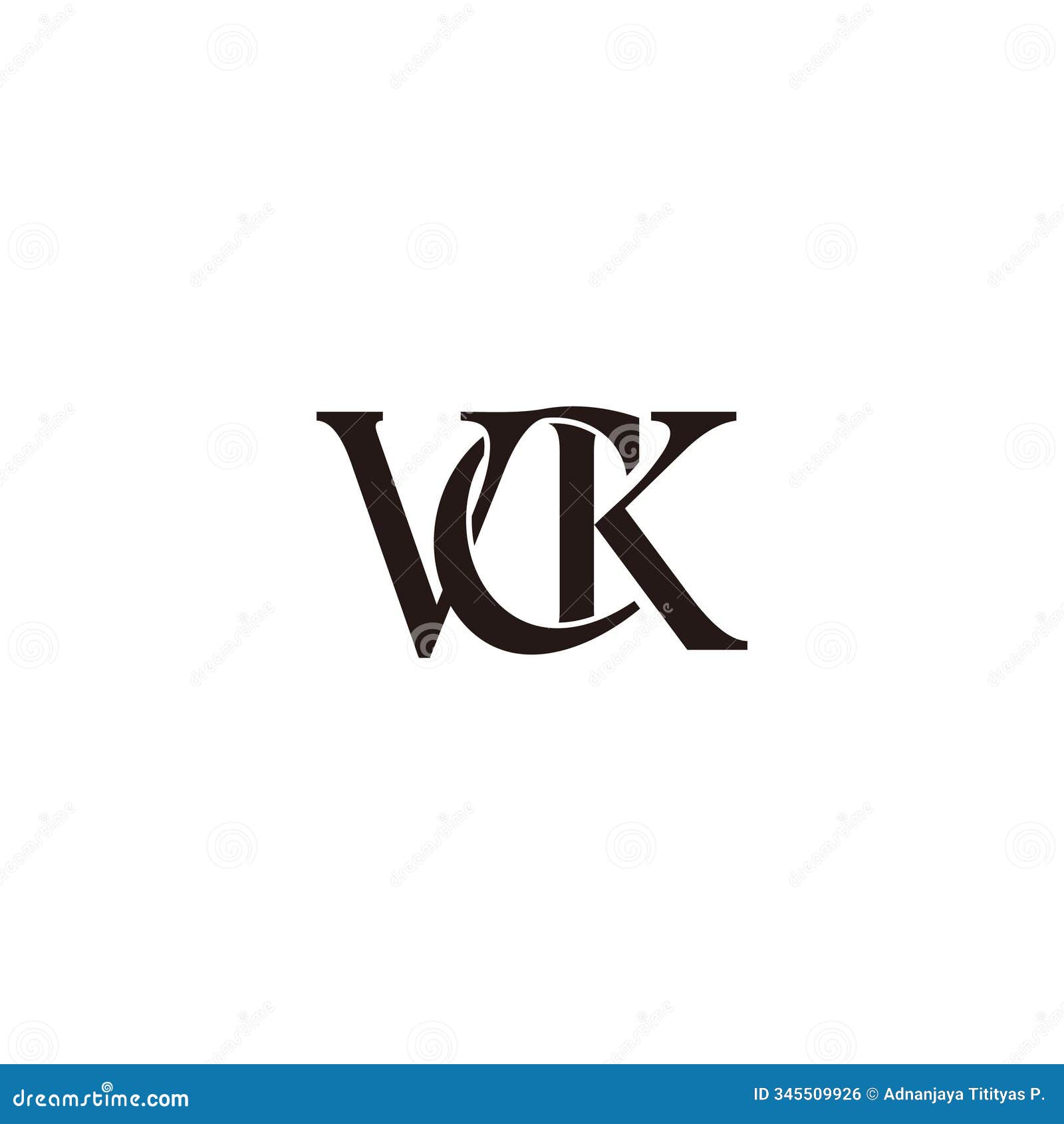 Letters Vck Linked Simple Elegant Logo Vector Stock Vector ...