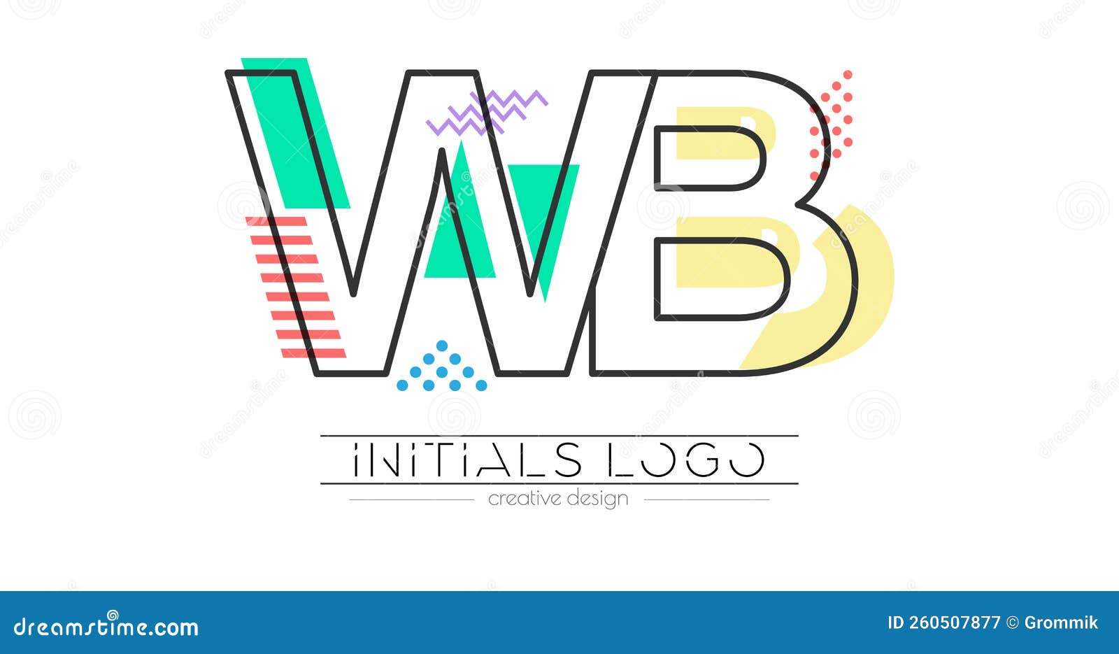 Letters W and B. Merging of Two Letters. Initials Logo or Abbreviation ...