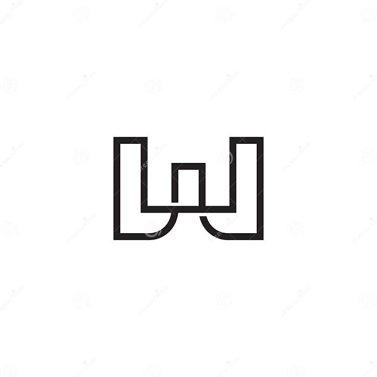 Letters W Infinity Linear Geometric Outlines Logo Vector Stock Vector ...