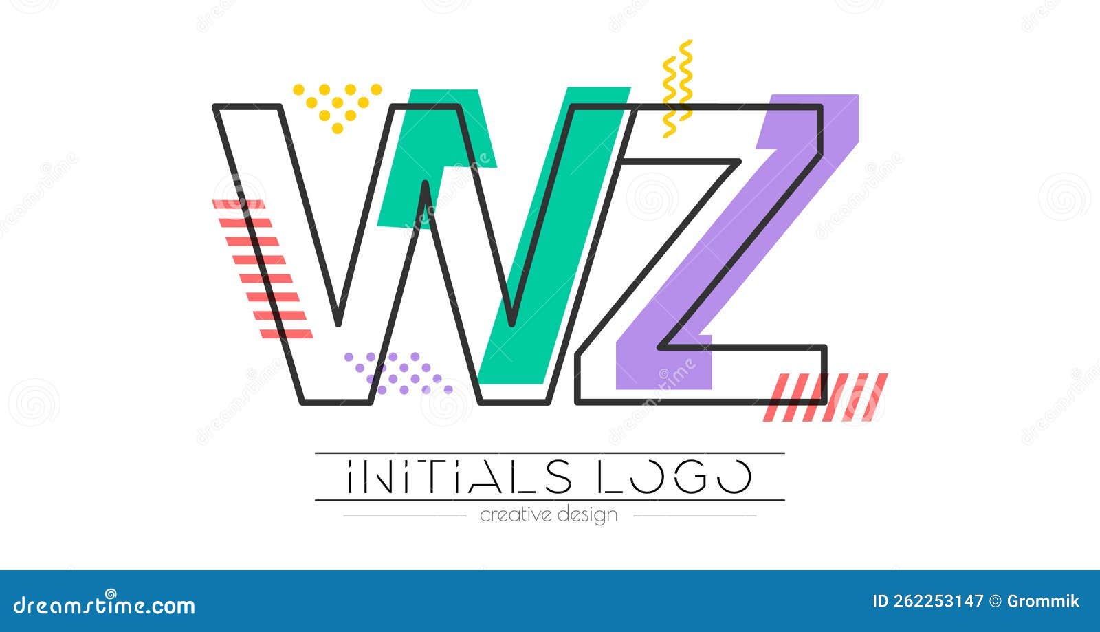 Letters W and Z. Merging of Two Letters. Initials Logo or Abbreviation ...