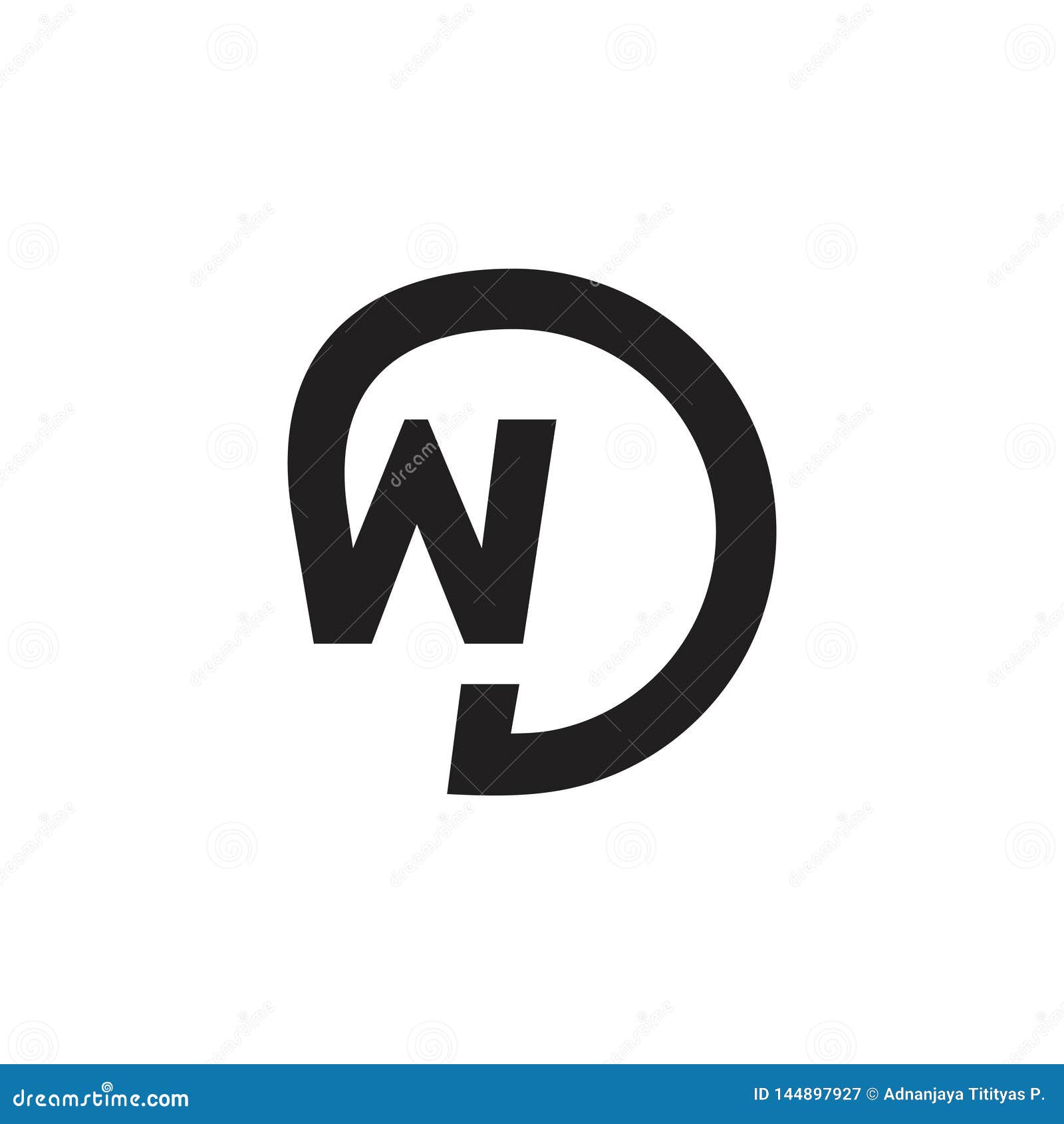 Letters Wd Loop Line Arrow Logo Vector Stock Vector - Illustration of ...