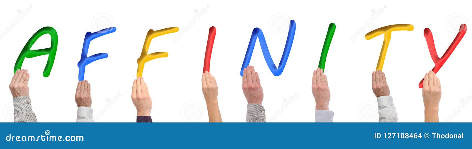Letters of the Word Affinity Held by Hands Stock Photo - Image of ...