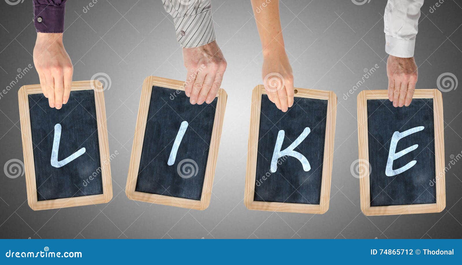 Letters of the Word Like Written on Chalkboards Stock Photo - Image of ...