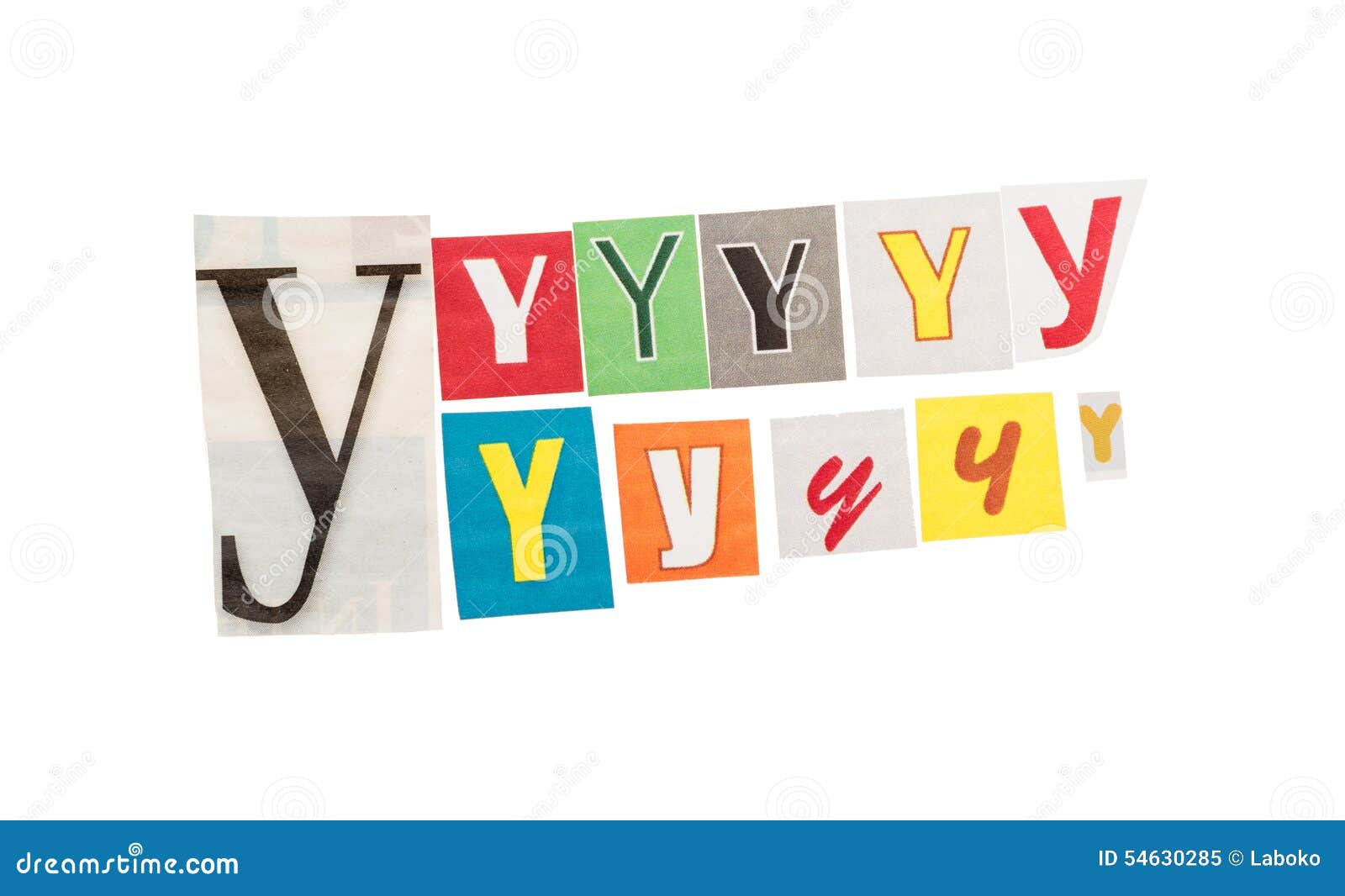 Letters Y From Newspapers Stock Photo - Image: 54630285