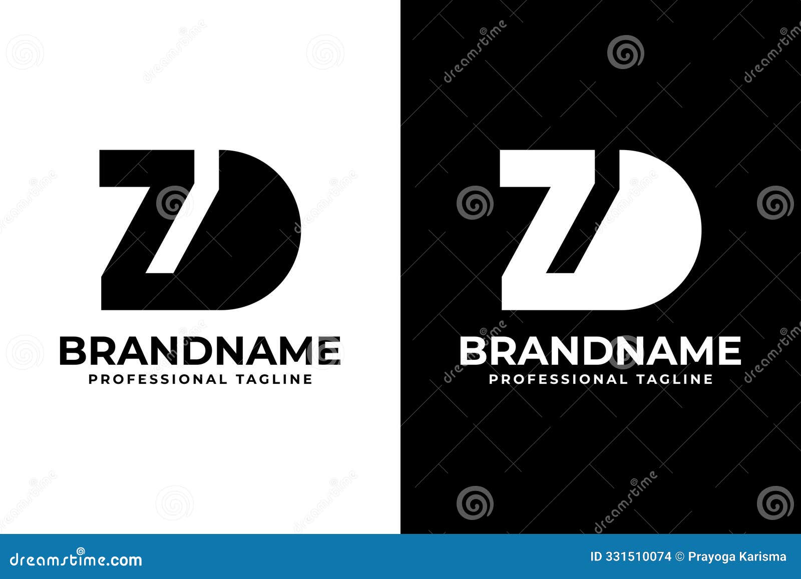 Letters ZD Monogram Logo, Suitable for Any Business with ZD or DZ ...