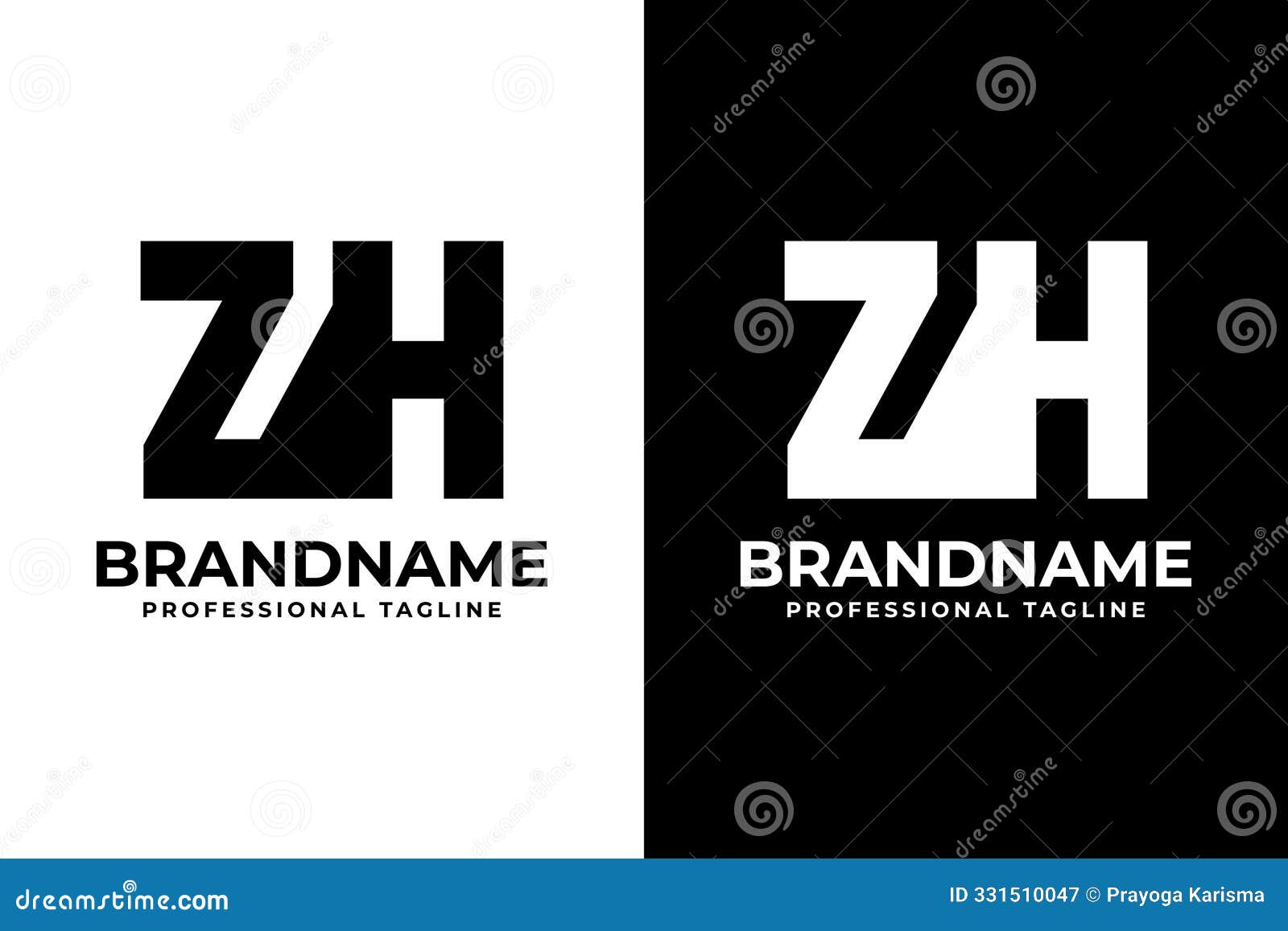 Letters ZH Monogram Logo, Suitable for Any Business with ZH or HZ ...