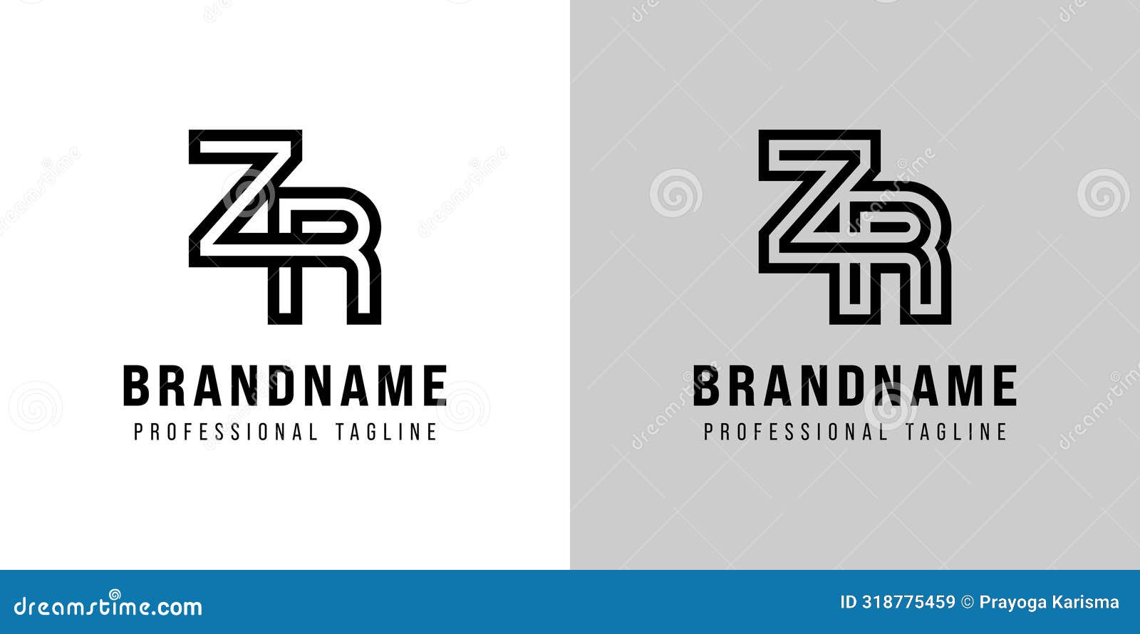 Letters ZR Monogram Logo, Suitable for Any Business with ZR or RZ ...