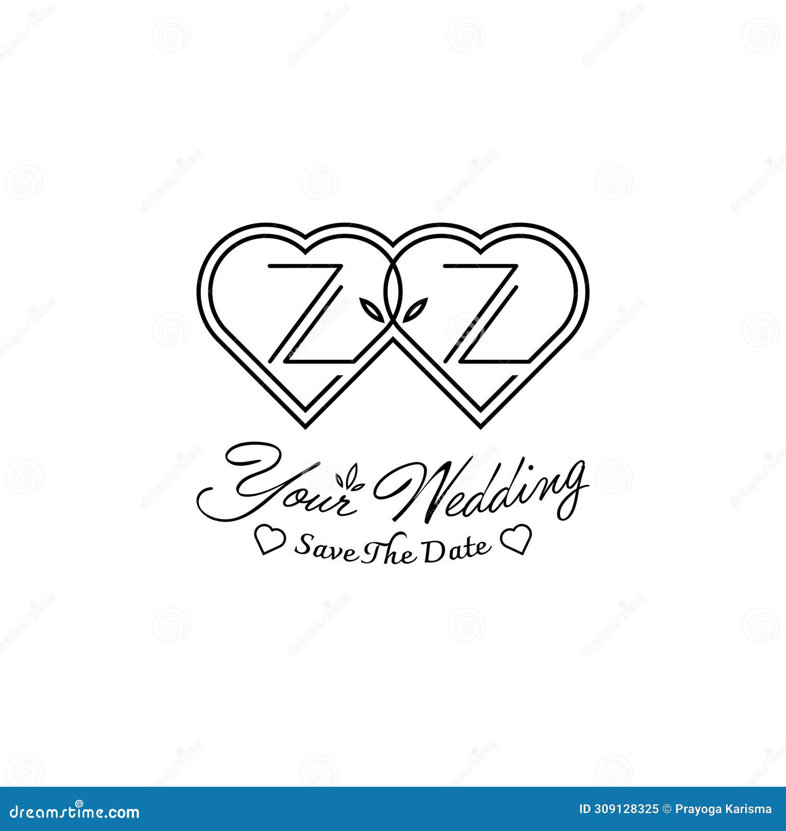 Letters ZZ Wedding Love Logo, for Couples with Z and Z Initials Stock ...