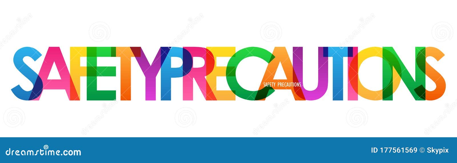 SAFETY PRECAUTIONS Colorful Typography Banner Stock Vector ...