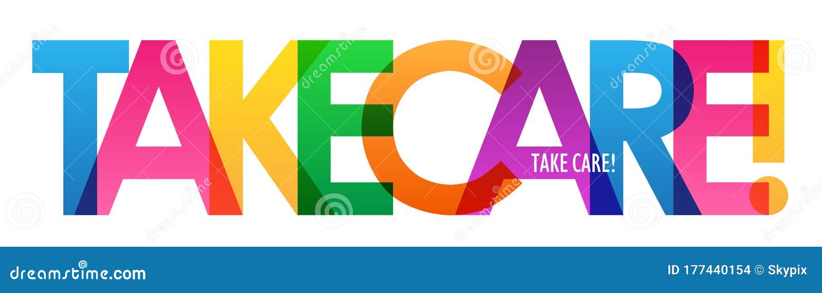 TAKE CARE! Colorful Typography Banner Stock Vector - Illustration of ...
