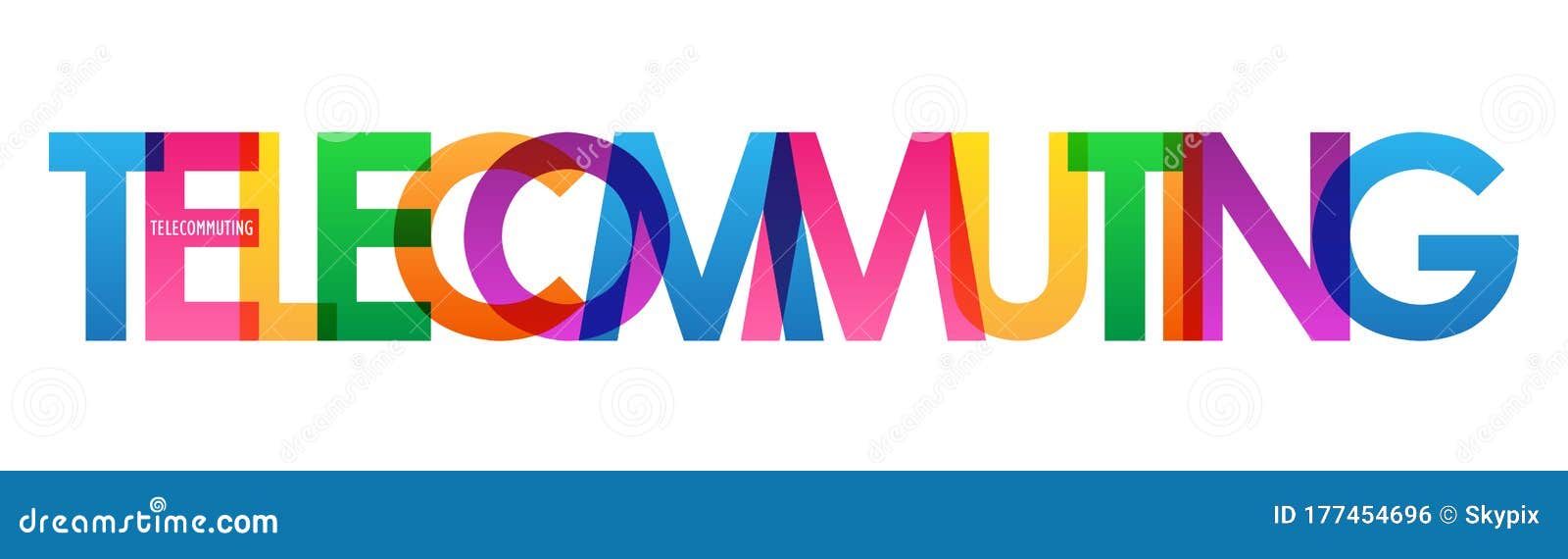 TELECOMMUTING Rainbow Typography Banner Stock Vector - Illustration of ...