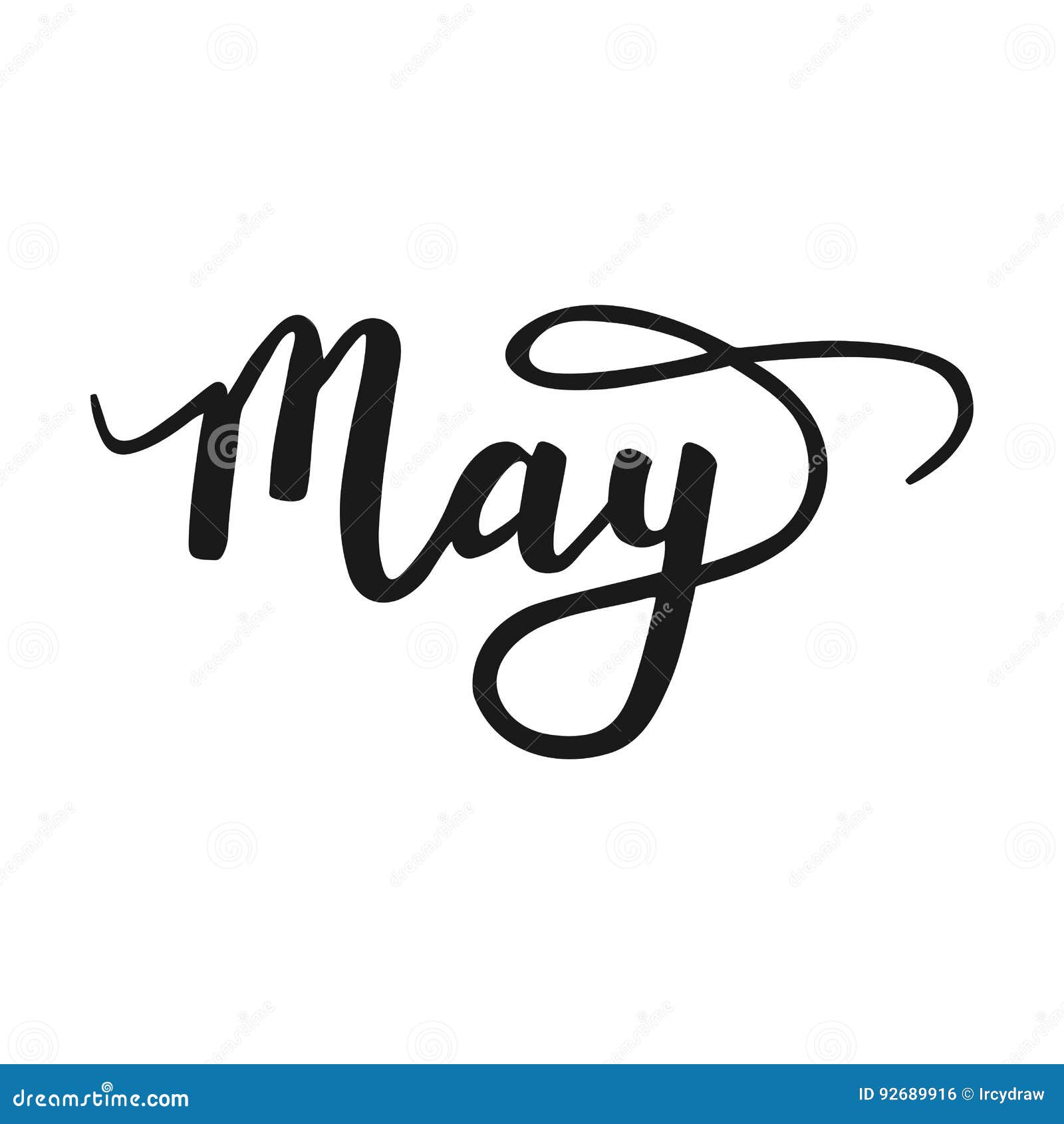 Lettrage De Calligraphie De Mai Illustration de Vecteur - Illustration ...