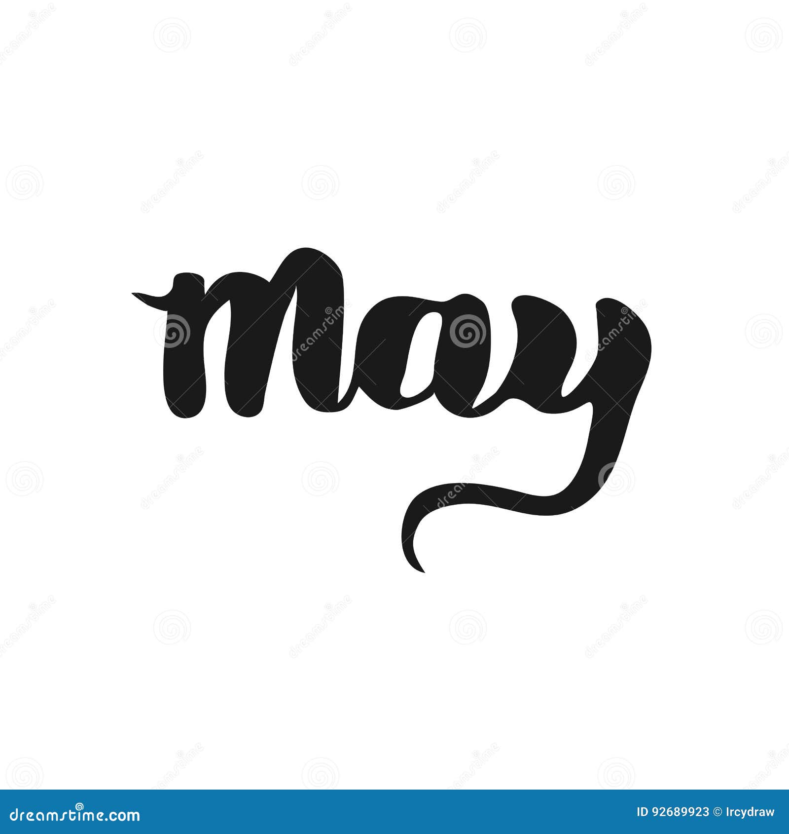 Lettrage De Calligraphie De Mai Illustration de Vecteur - Illustration ...