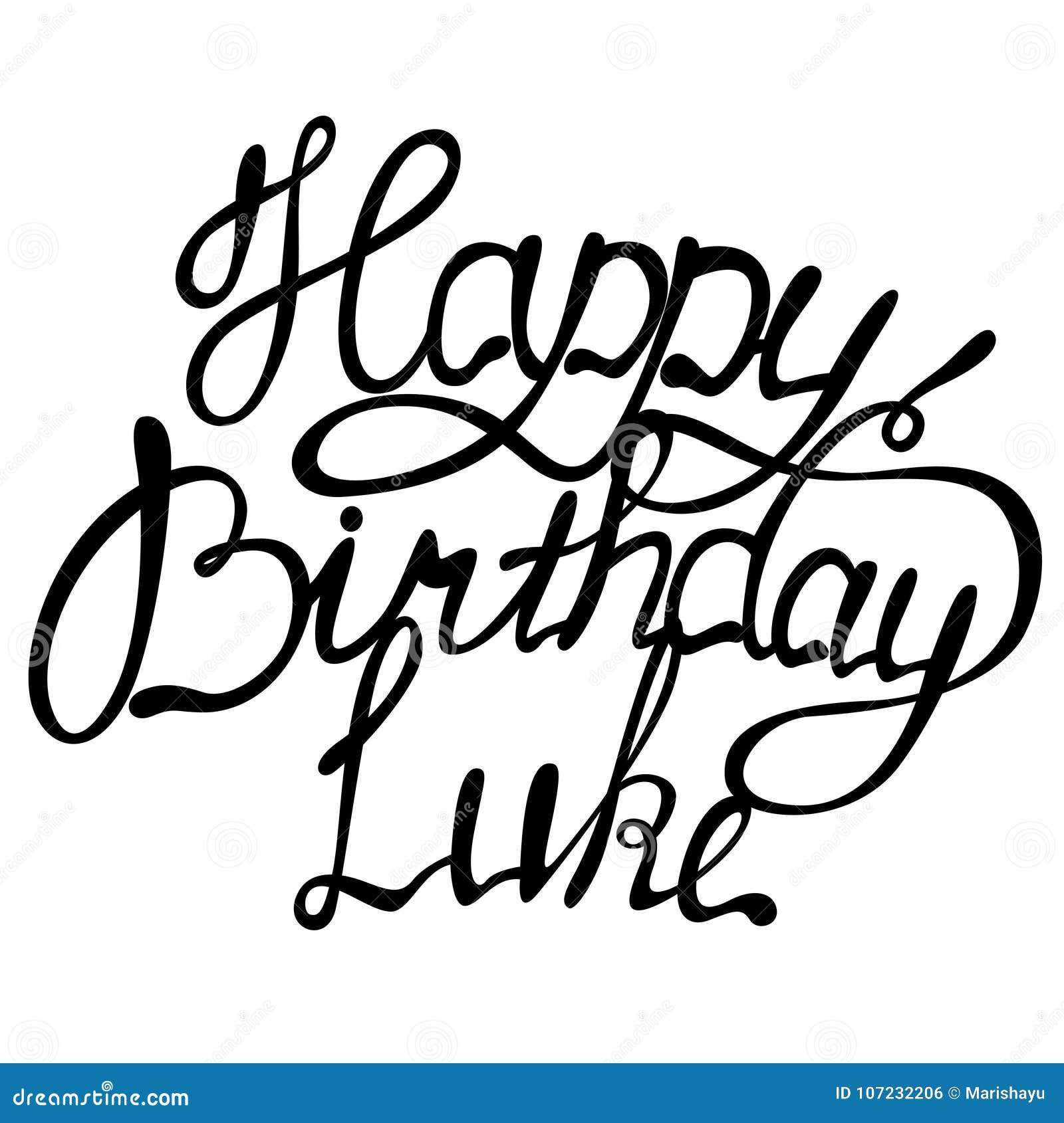 Lettrage De Nom De Luc De Joyeux Anniversaire Illustration de Vecteur ...