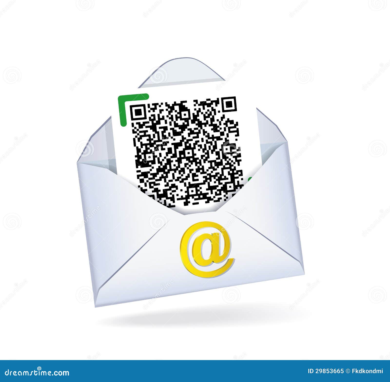 Lettre avec le code de QR. illustration de vecteur. Illustration du ...