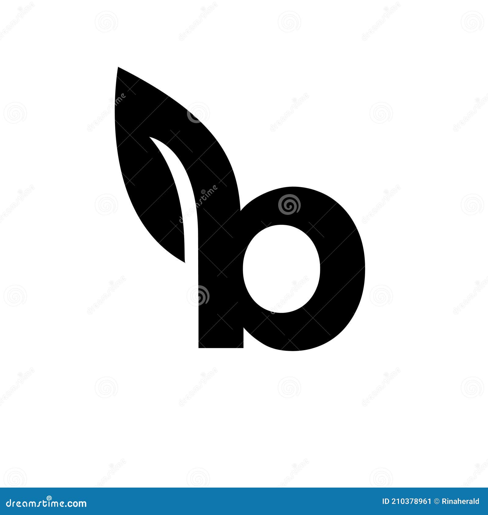 Lettre b logo vert feuille illustration stock. Illustration du ...